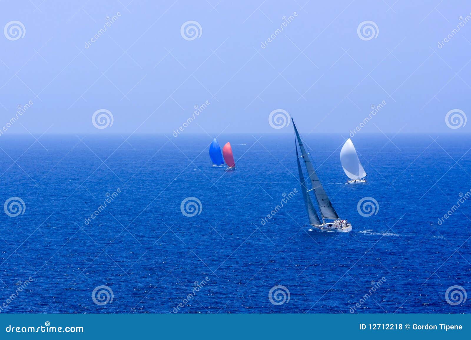 Sailing on the Big Blue Ocean Stock Photo - Image of boat, compete ...