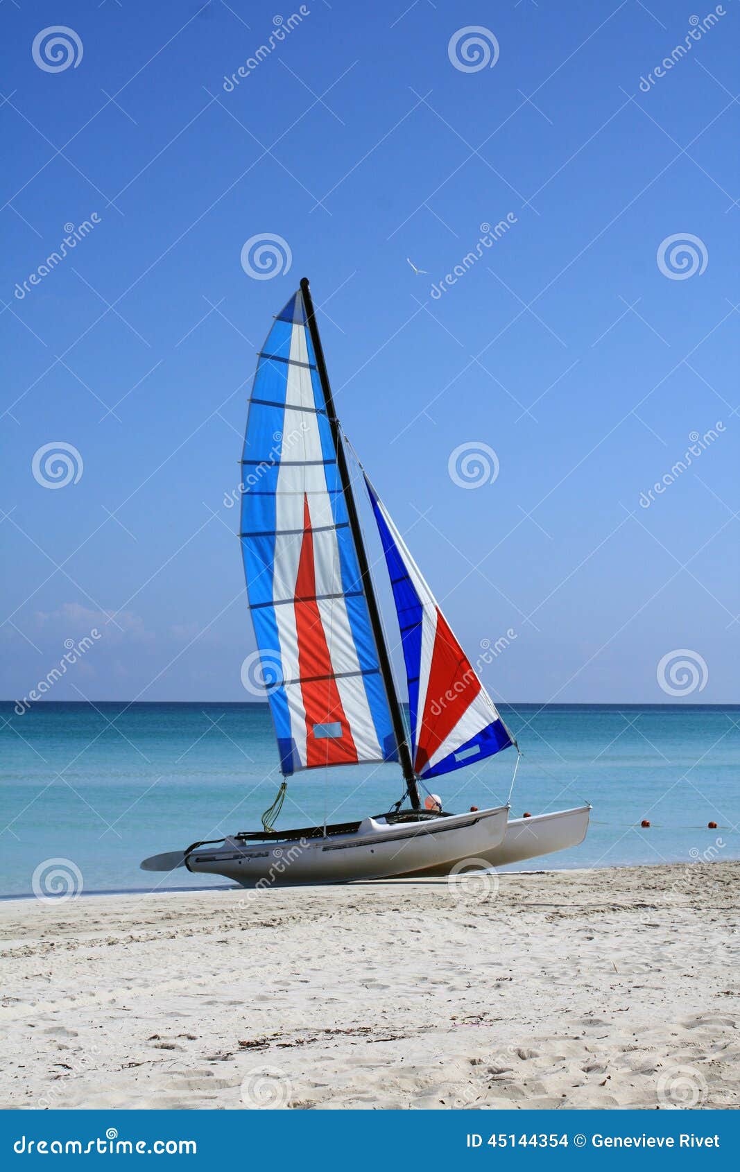 Sailing Boat on the Beach stock photo. Image of serenity - 45144354