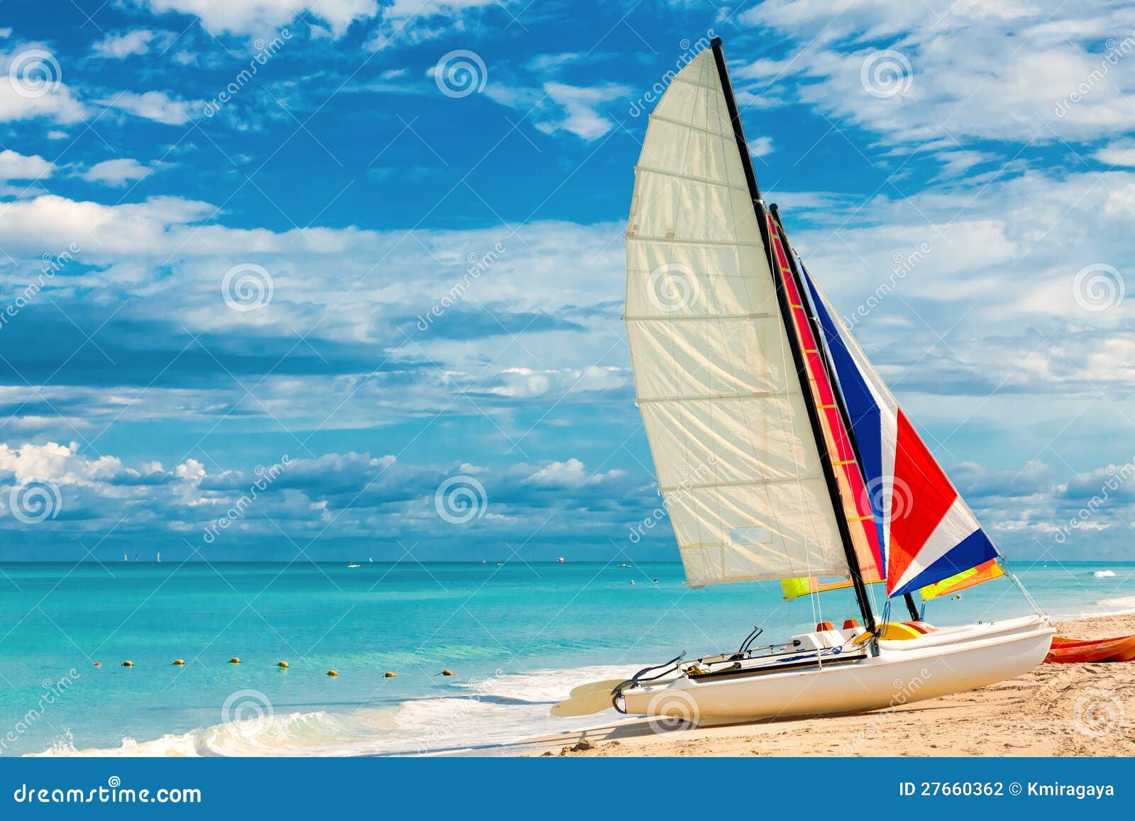 Sailing Boat at the Beach of Varadero in Cuba Stock Photo - Image of ...