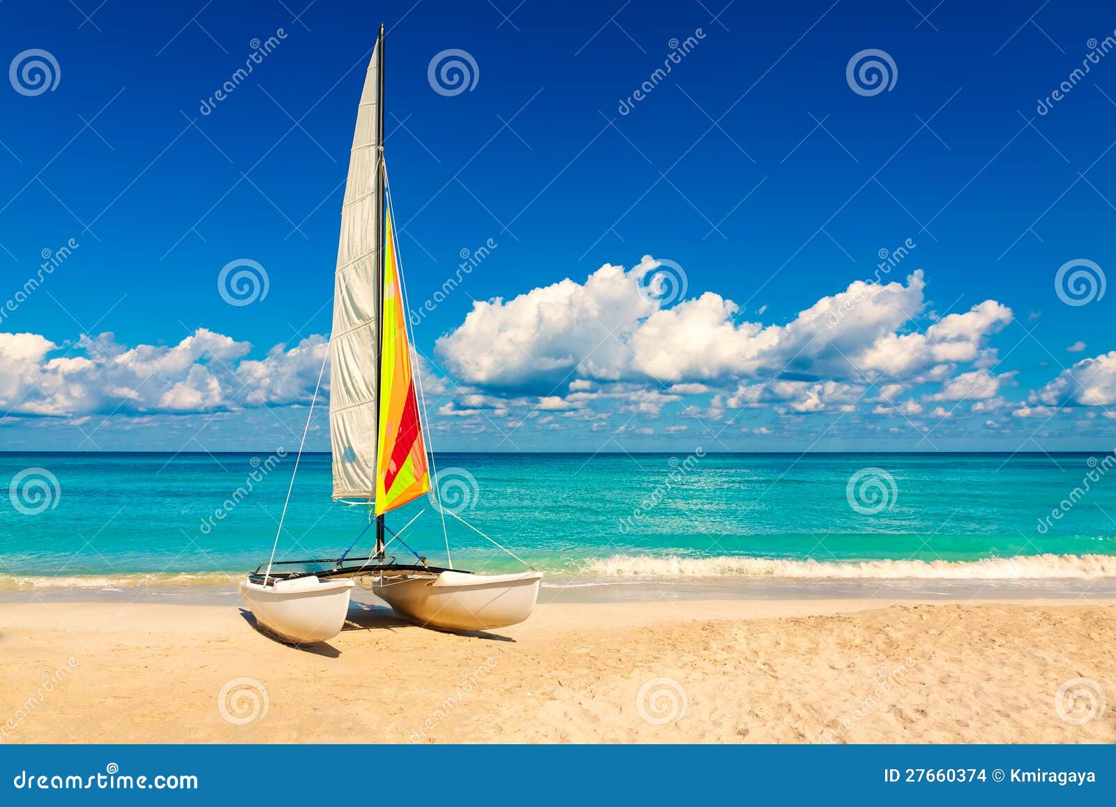 Sailing Boat on a Beautiful Summer Day in Cuba Stock Photo - Image of ...