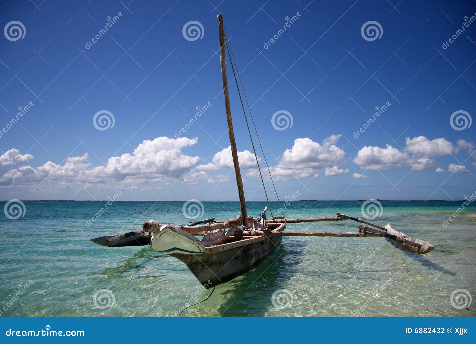 Sailing Boat In Blue Ocean Water Stock Photography - Image: 6882432