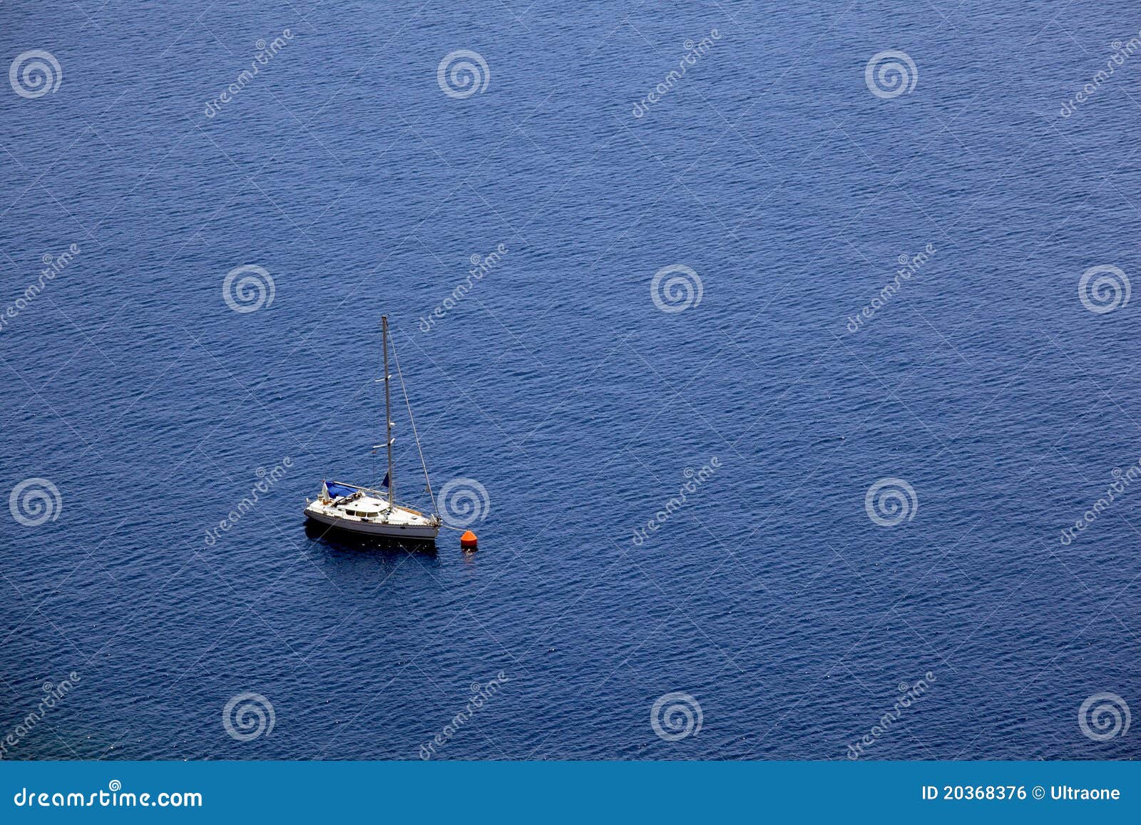 Sailing Boat in Blue Sea, Aerial View. Stock Photo - Image of space ...