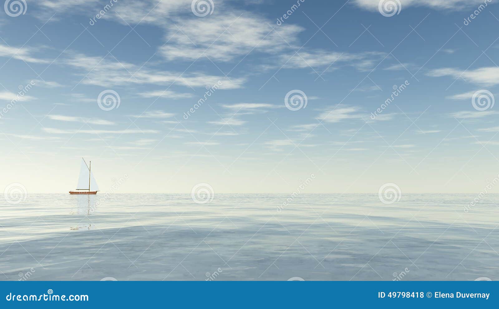 Sailing boat - 3D render stock illustration. Illustration of sailor ...