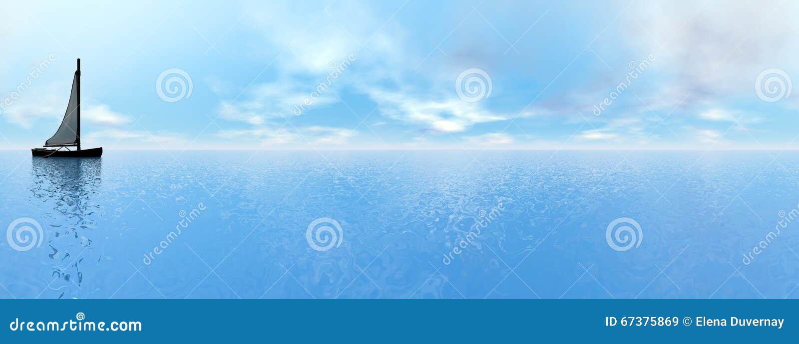 Sailing boat - 3D render stock illustration. Illustration of graphic ...