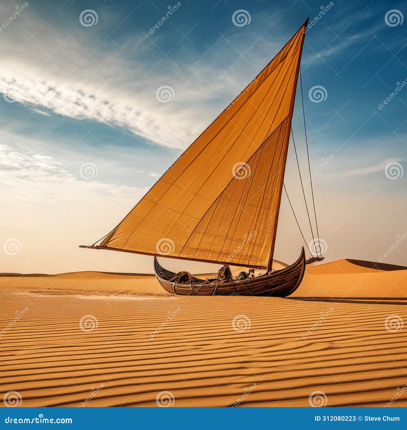 Sailing Boat in the Dunes of the Sahara Desert, Morocco Stock ...