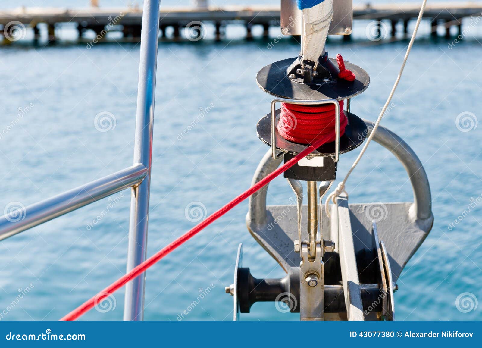 Sailing Boat Genoa Furling System Stock Photo - Image of journey, sheet ...