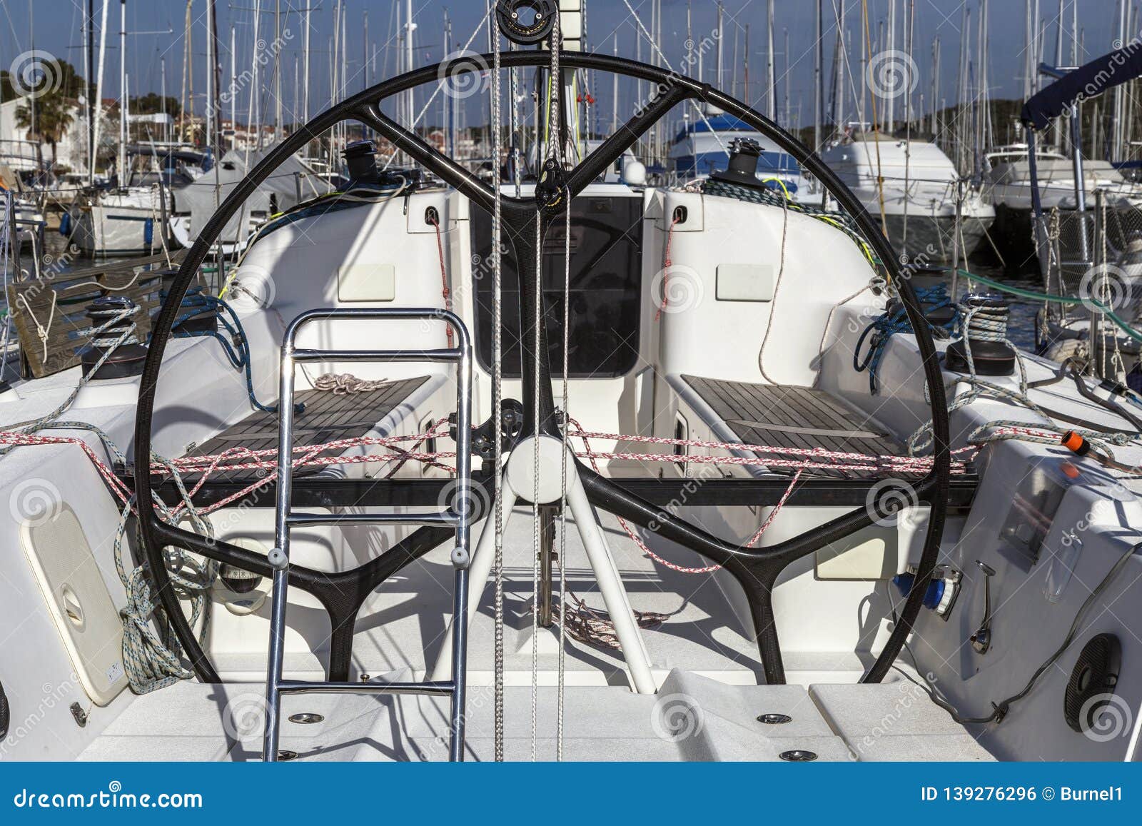 Sailing boat helm stock photo. Image of route, marine - 139276296