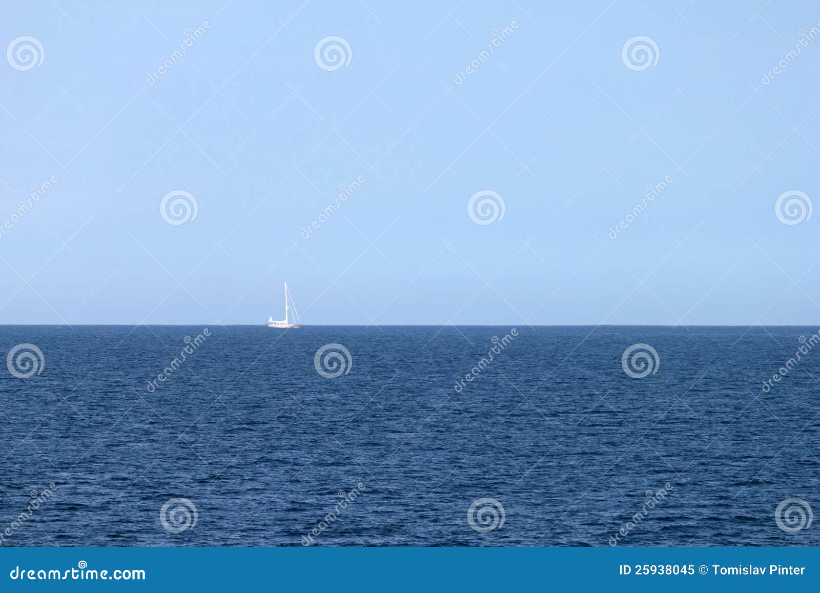 Sailing Boat by the Horizon Stock Image - Image of nautical, outdoor ...