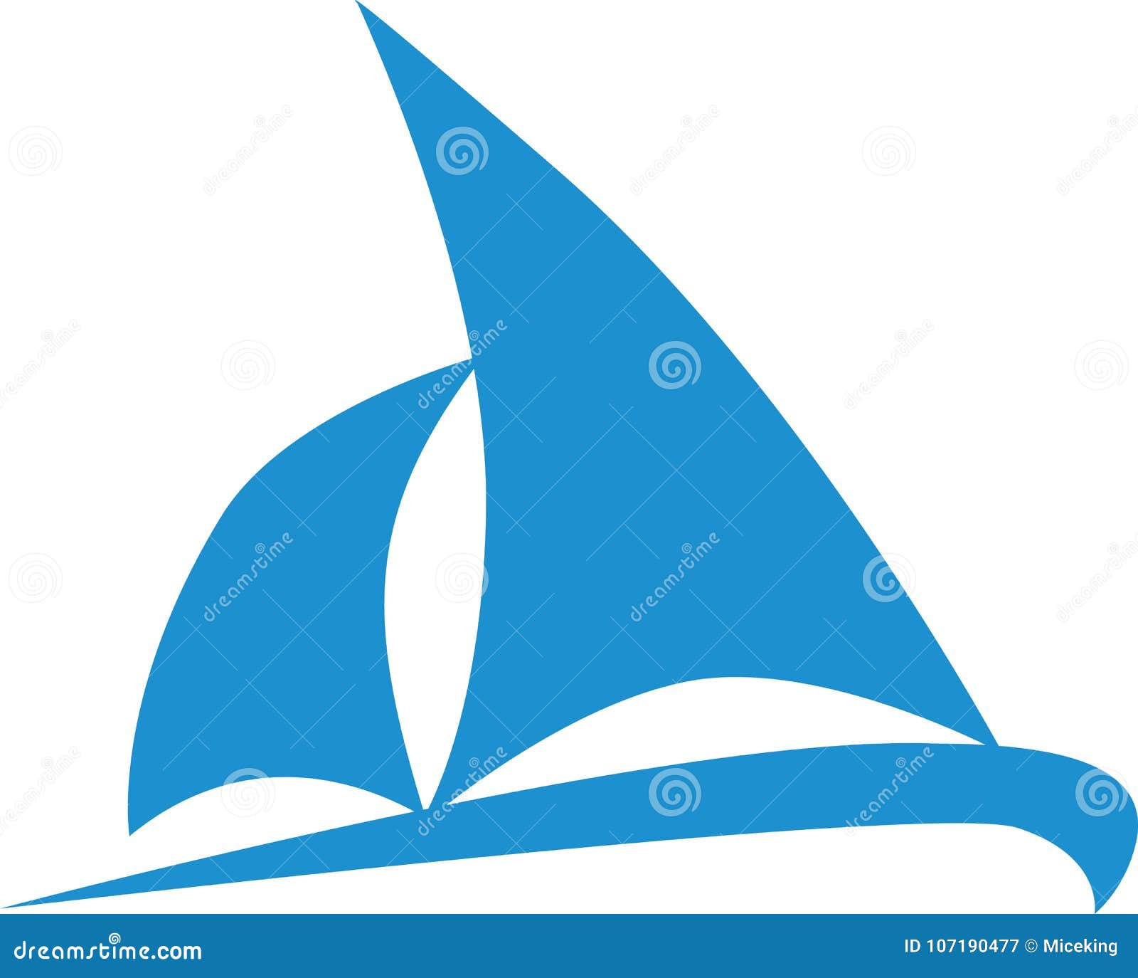 Sailing boat icon stock vector. Illustration of ocean - 107190477