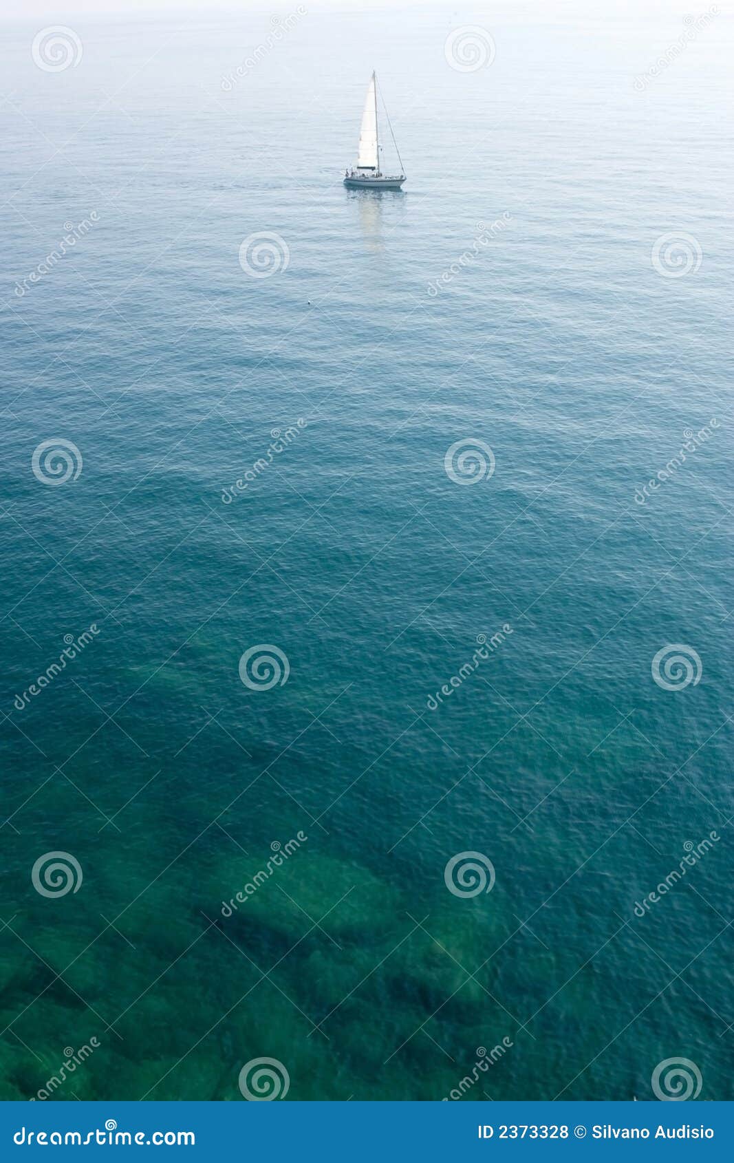 Sailing Boat in Limpid Water Stock Photo - Image of transparent ...