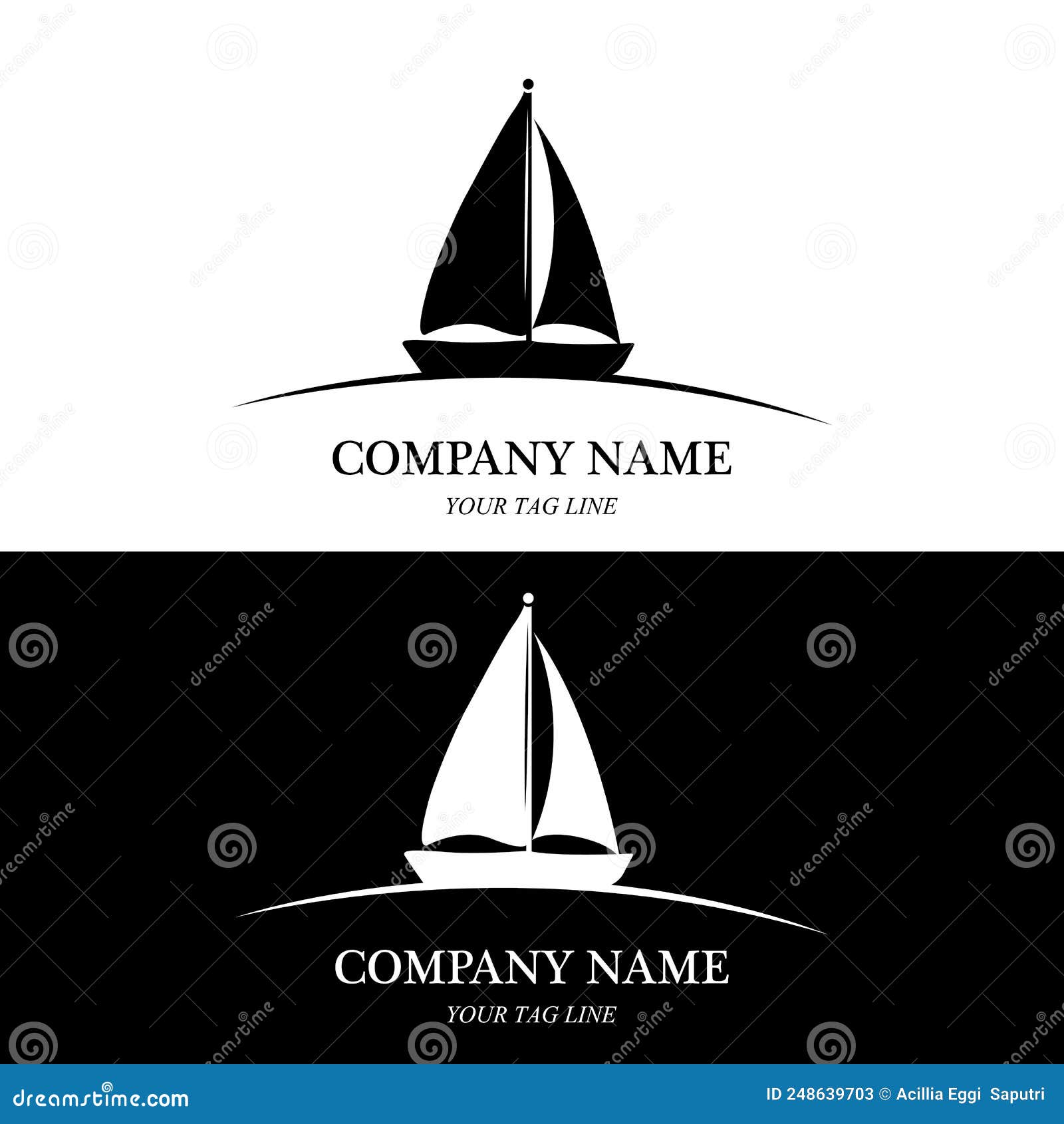 Sailing Boat Logo and Symbol Vector Stock Illustration - Illustration ...