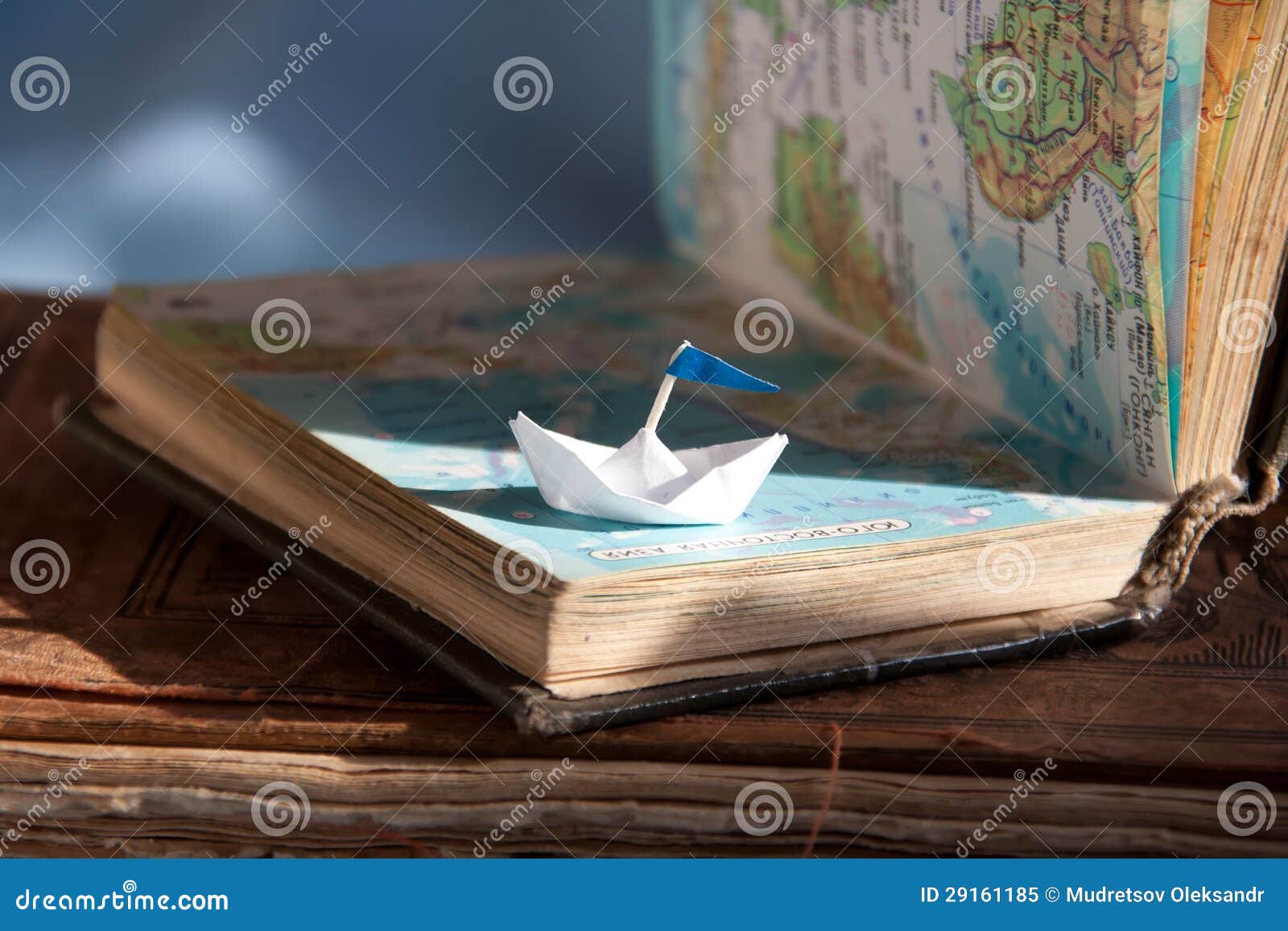 Sailing boat and map. stock image. Image of paper, position - 29161185