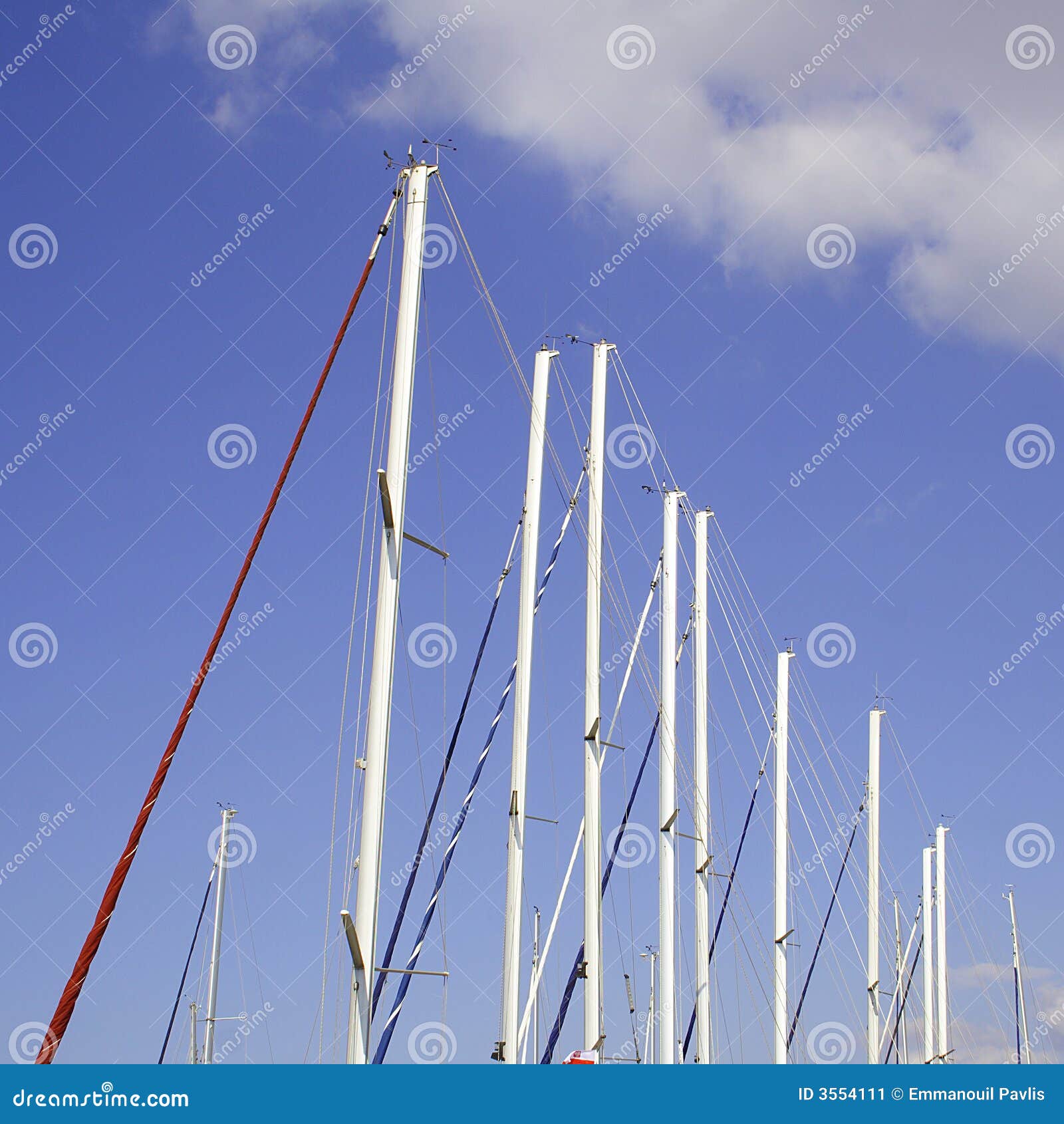 Sailing Boat Masts in a Row Stock Image - Image of clear, abstract: 3554111