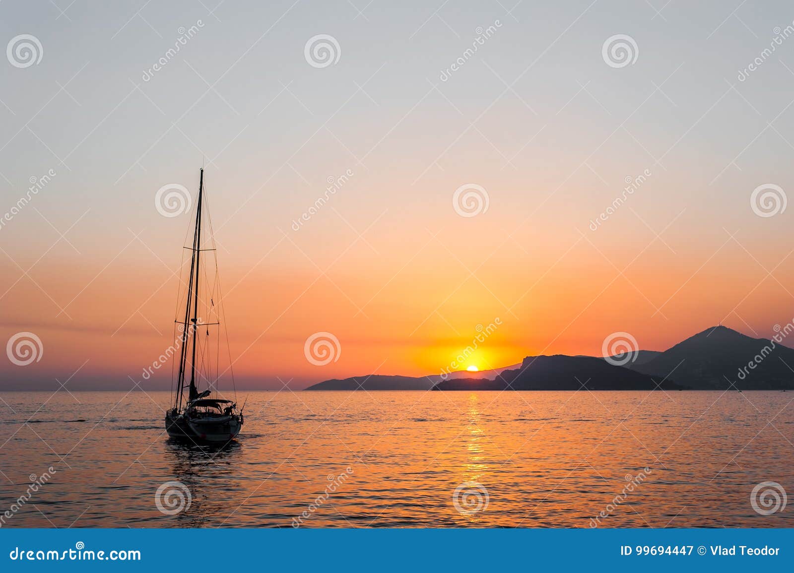 Sailing under the sunset stock image. Image of scape - 99694447