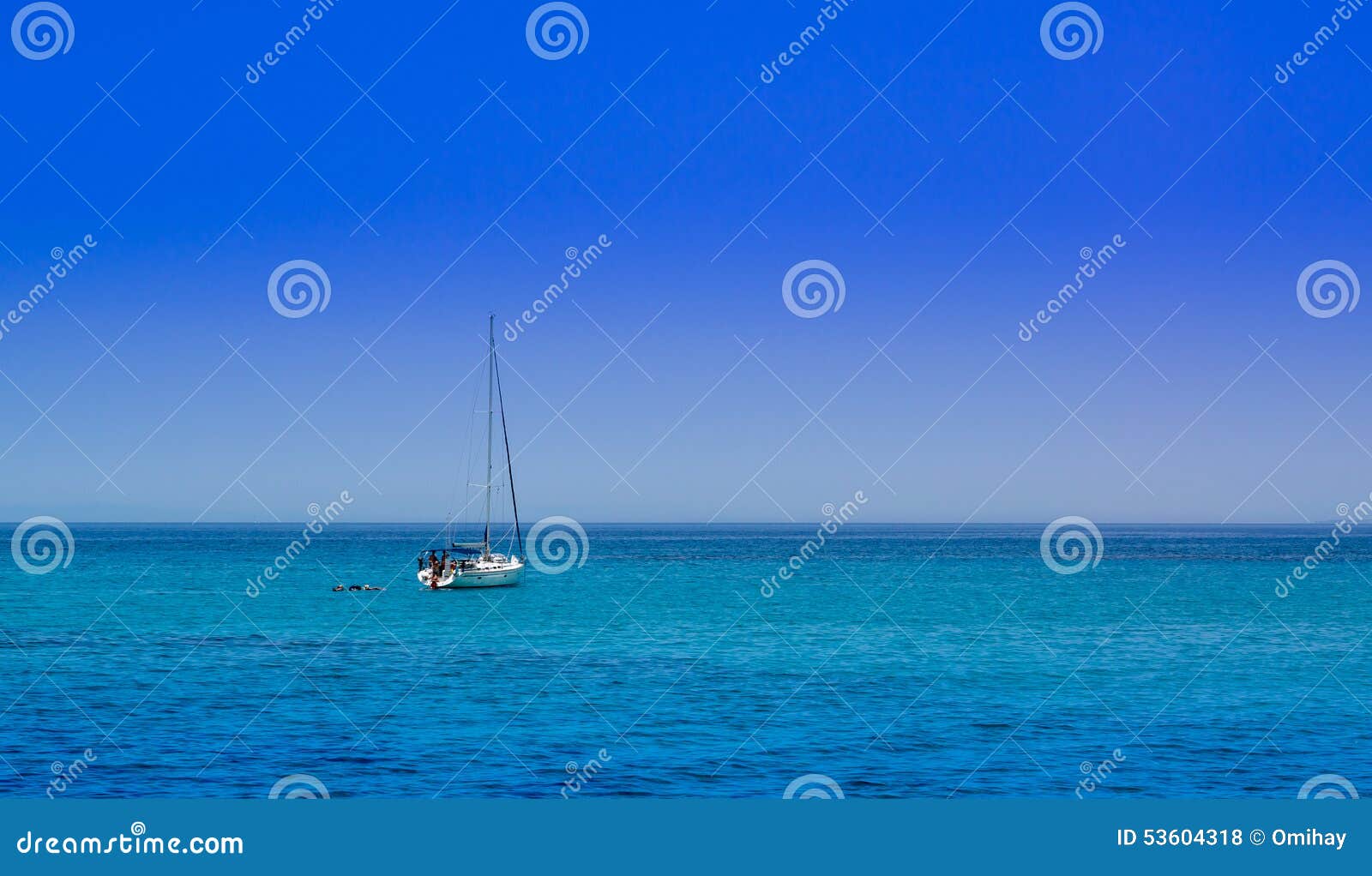Sailing Boat on the Open Sea Stock Photo - Image of freedom, race: 53604318