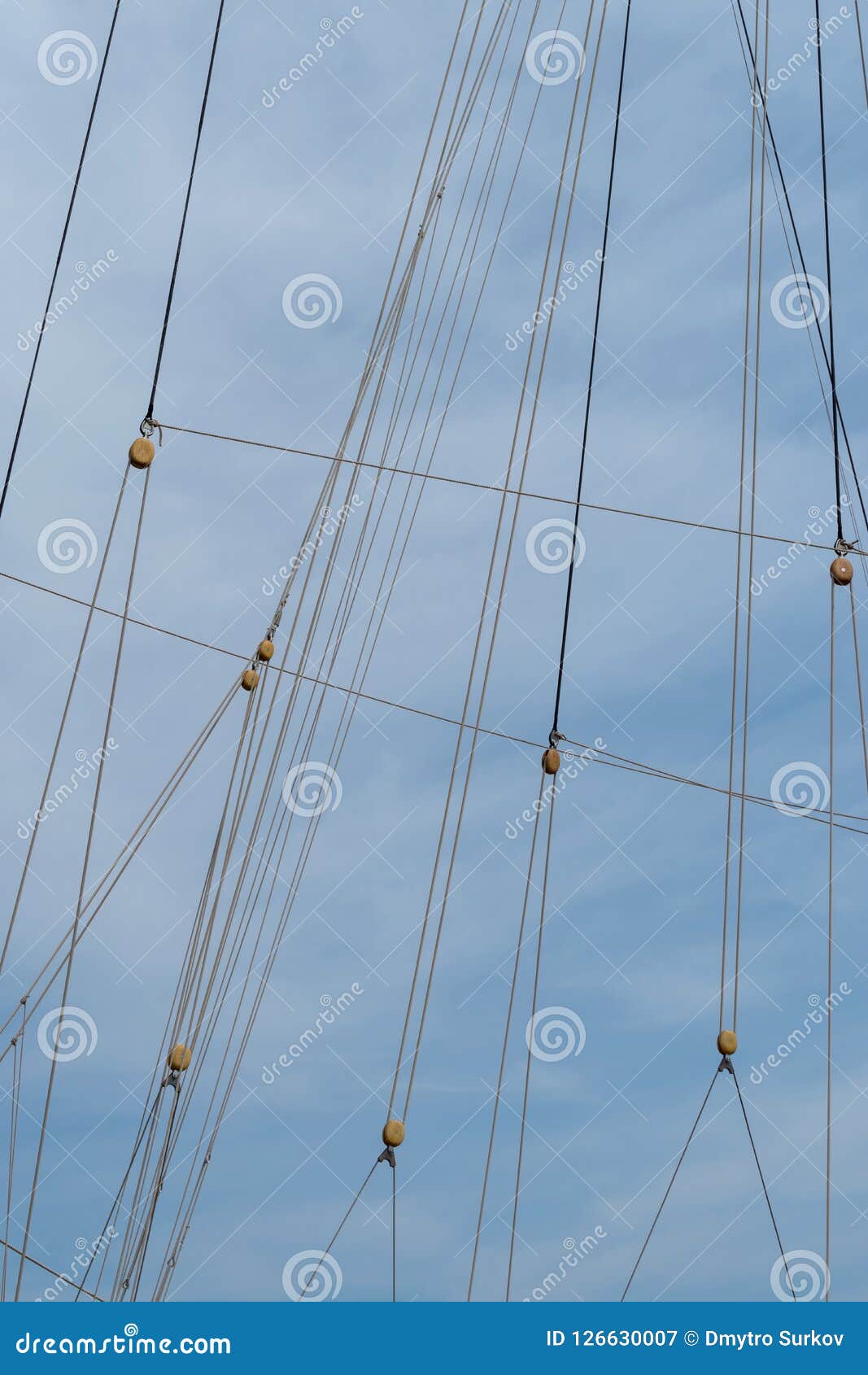 Pulleys and Ropes on Sailing Ship Stock Image - Image of boat, ropes ...