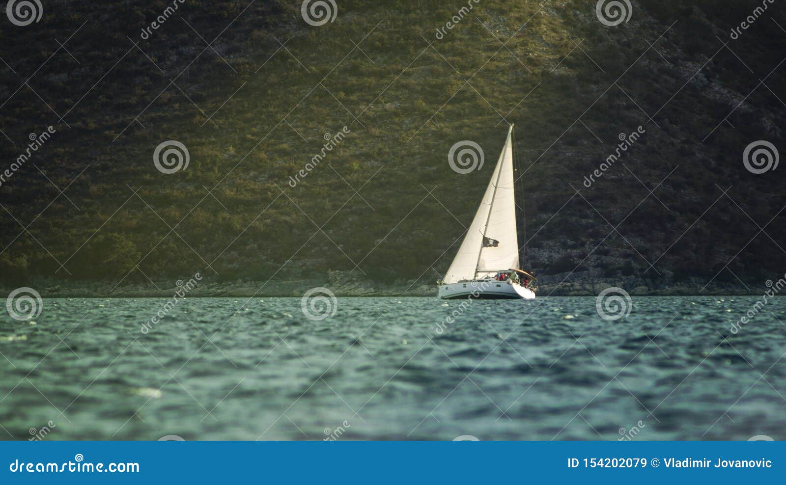 Sailing Boat in the Reaching Stock Image - Image of sport, sail: 154202079