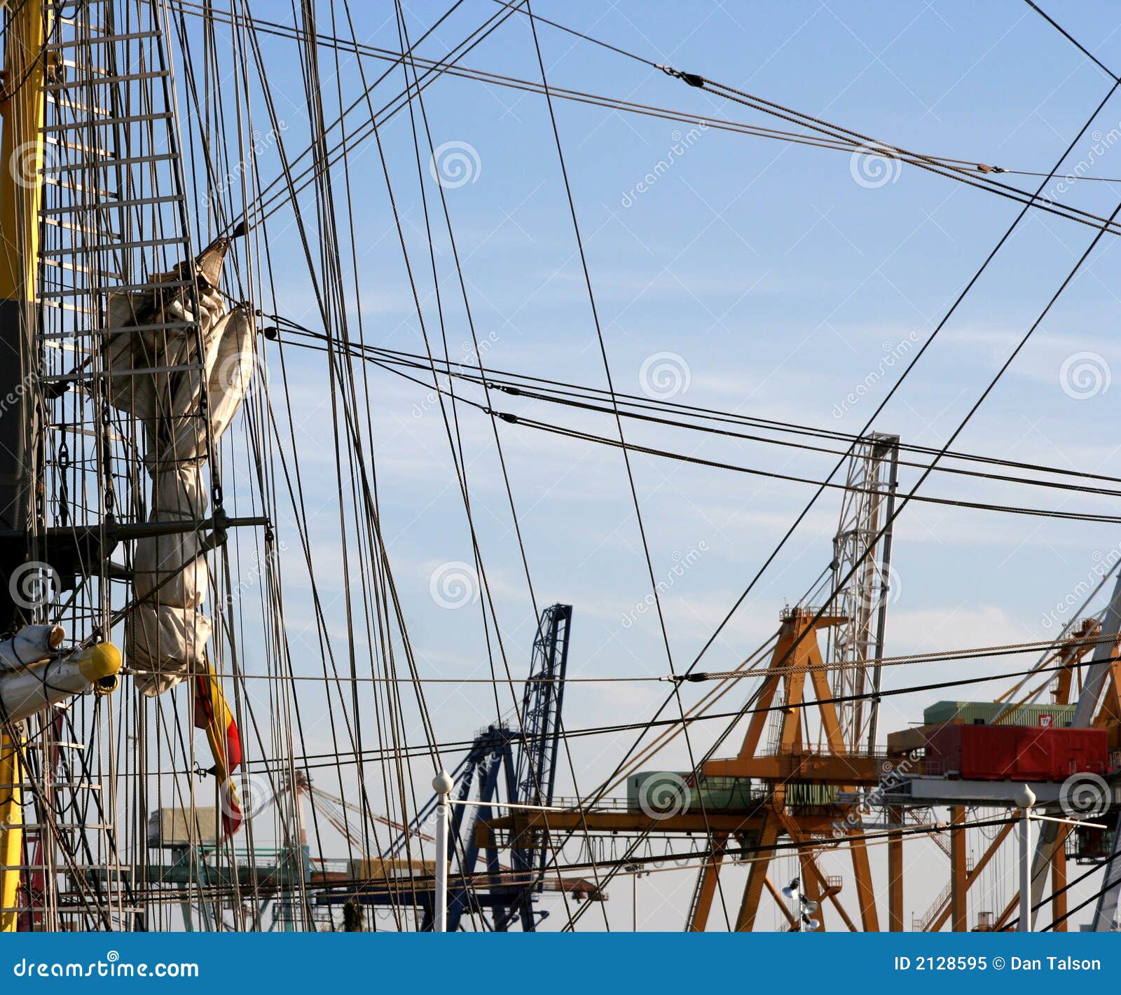 Sailing boat ropes stock image. Image of rigging, port - 2128595