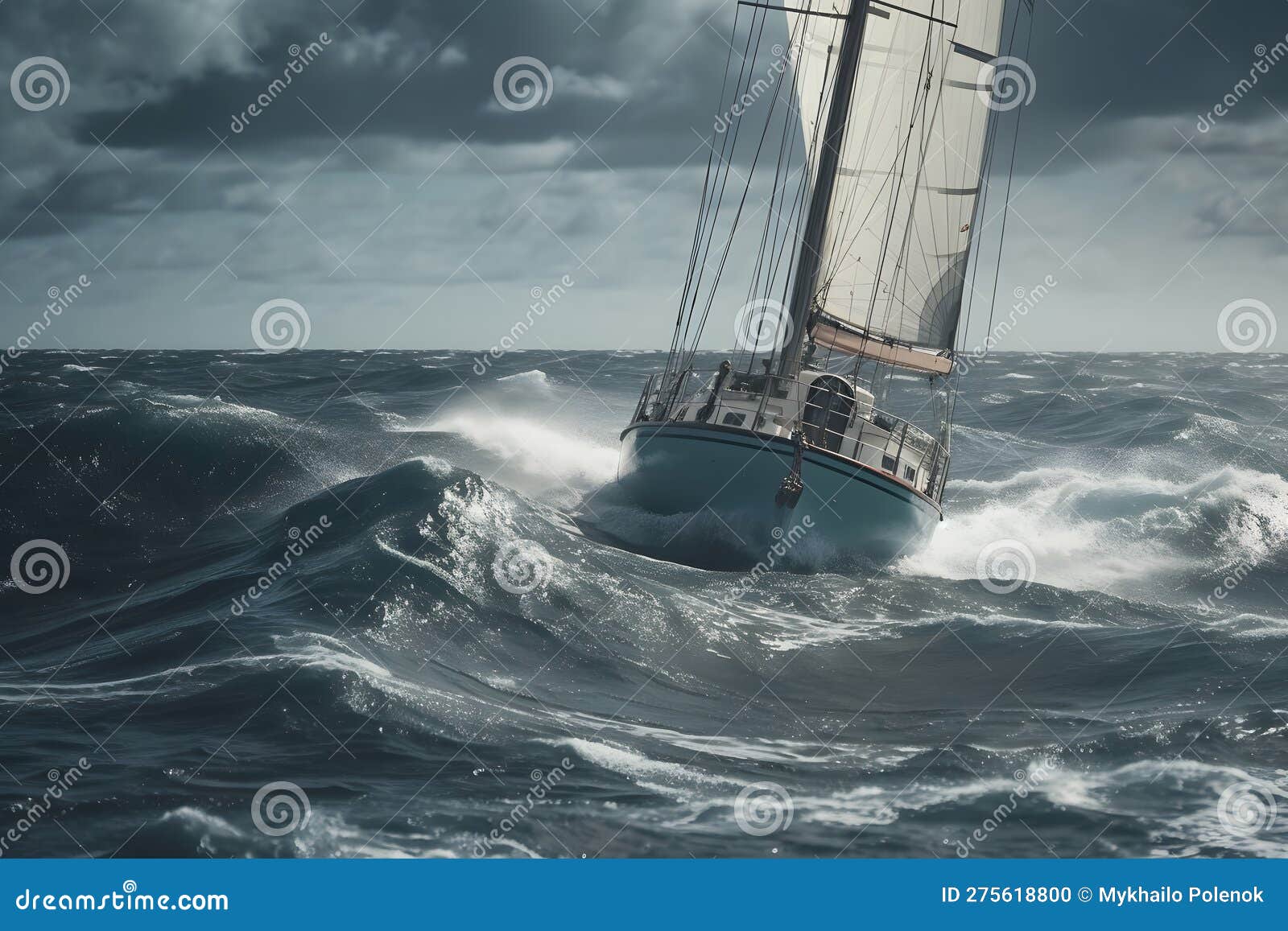 Sailing Boat at Sea. Neural Network AI Generated Stock Illustration ...