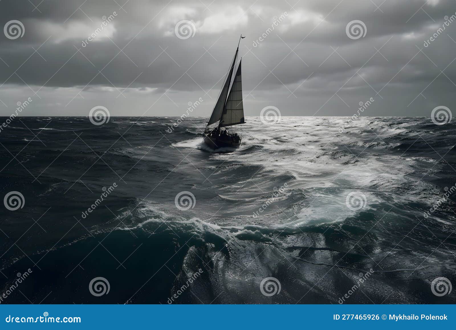 Sailing Boat at Sea. Neural Network AI Generated Stock Photo - Image of ...
