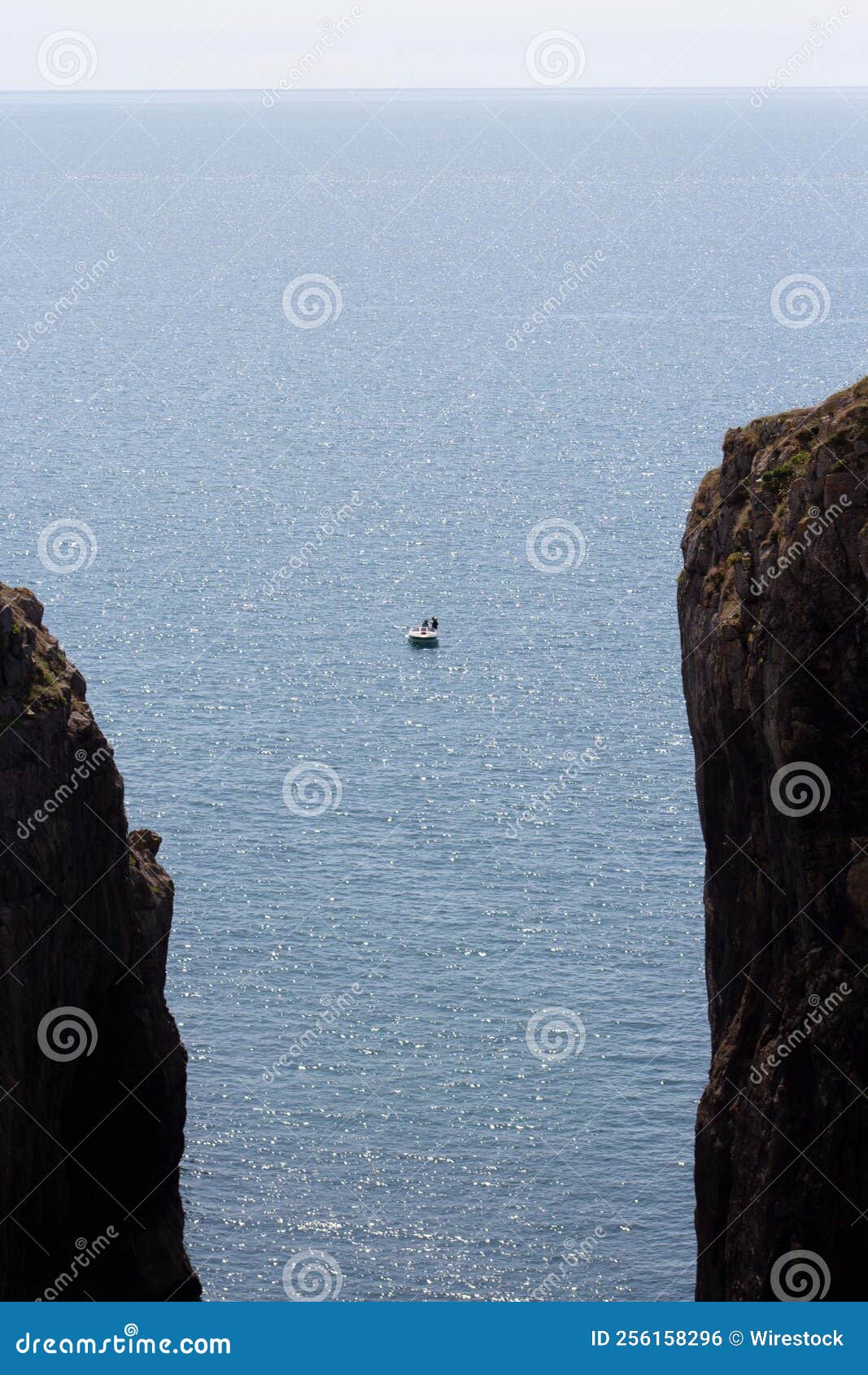 Sailing Boat at the Sea with Rocky Cliff Stock Photo - Image of cloud ...