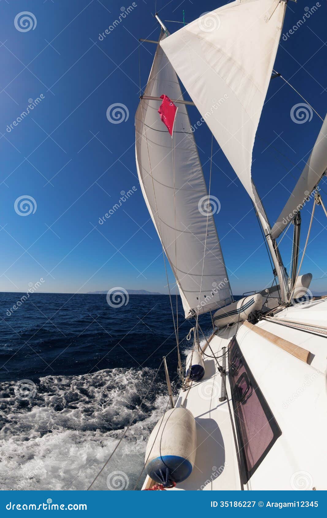Sailing boat in the sea stock image. Image of lifestyle - 35186227