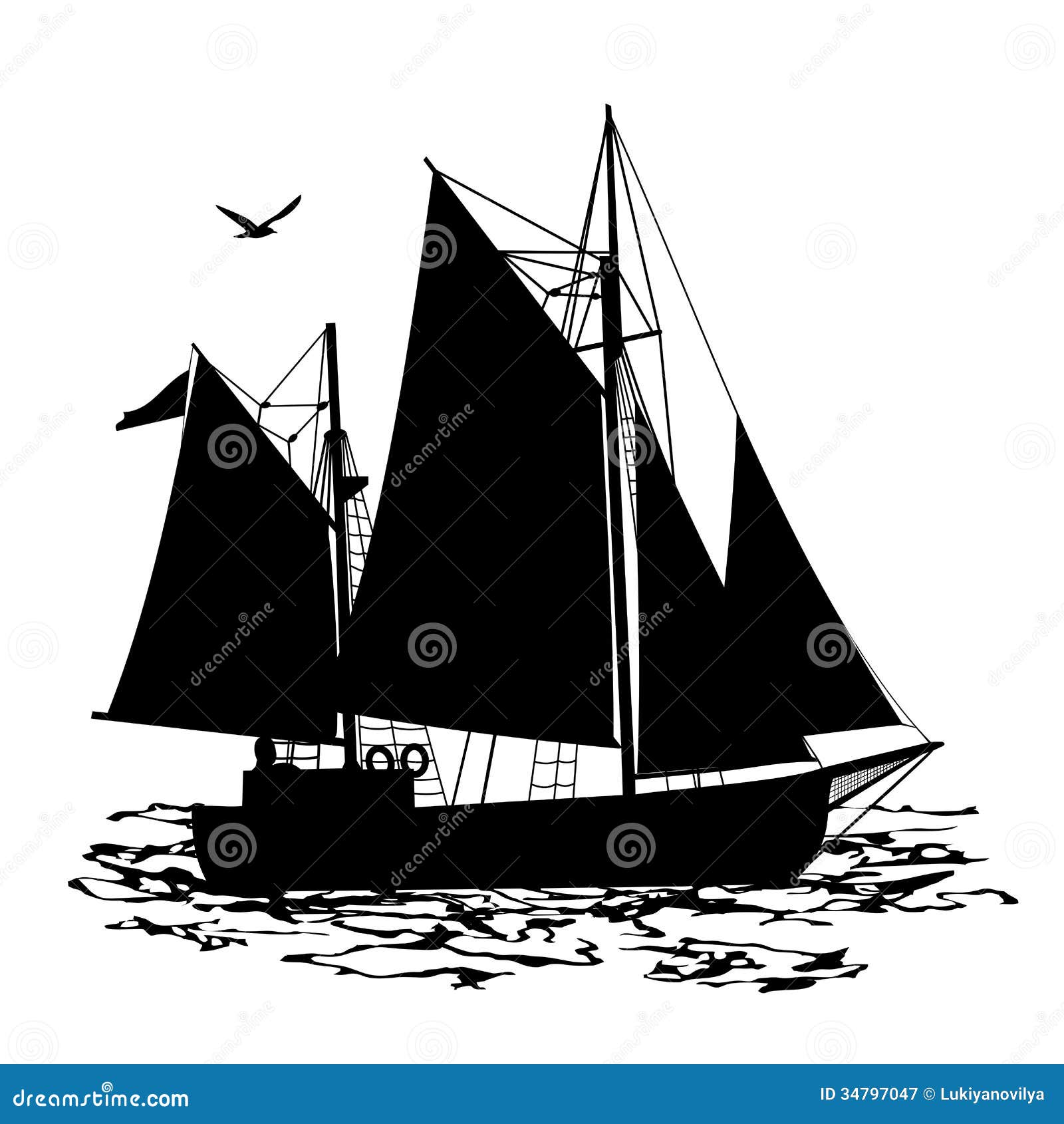 Boat Silhouette Vector | CartoonDealer.com #54350976