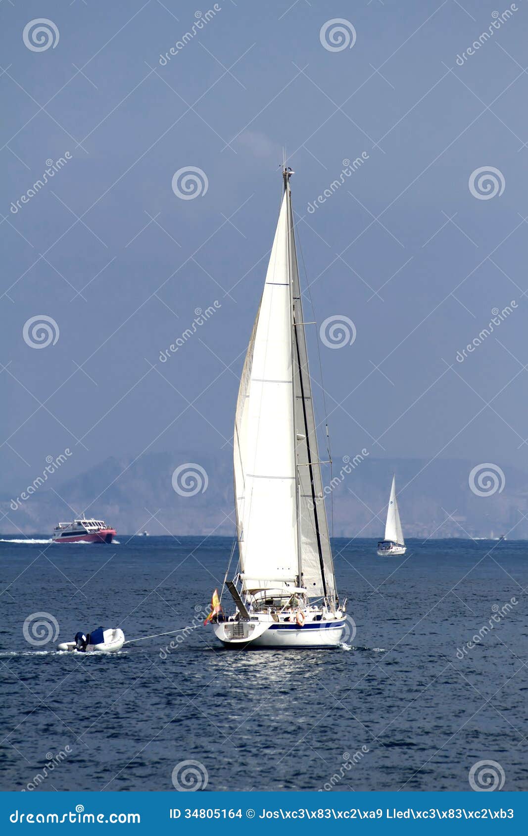 Sailing boat stock photo. Image of travel, sloop, board - 34805164