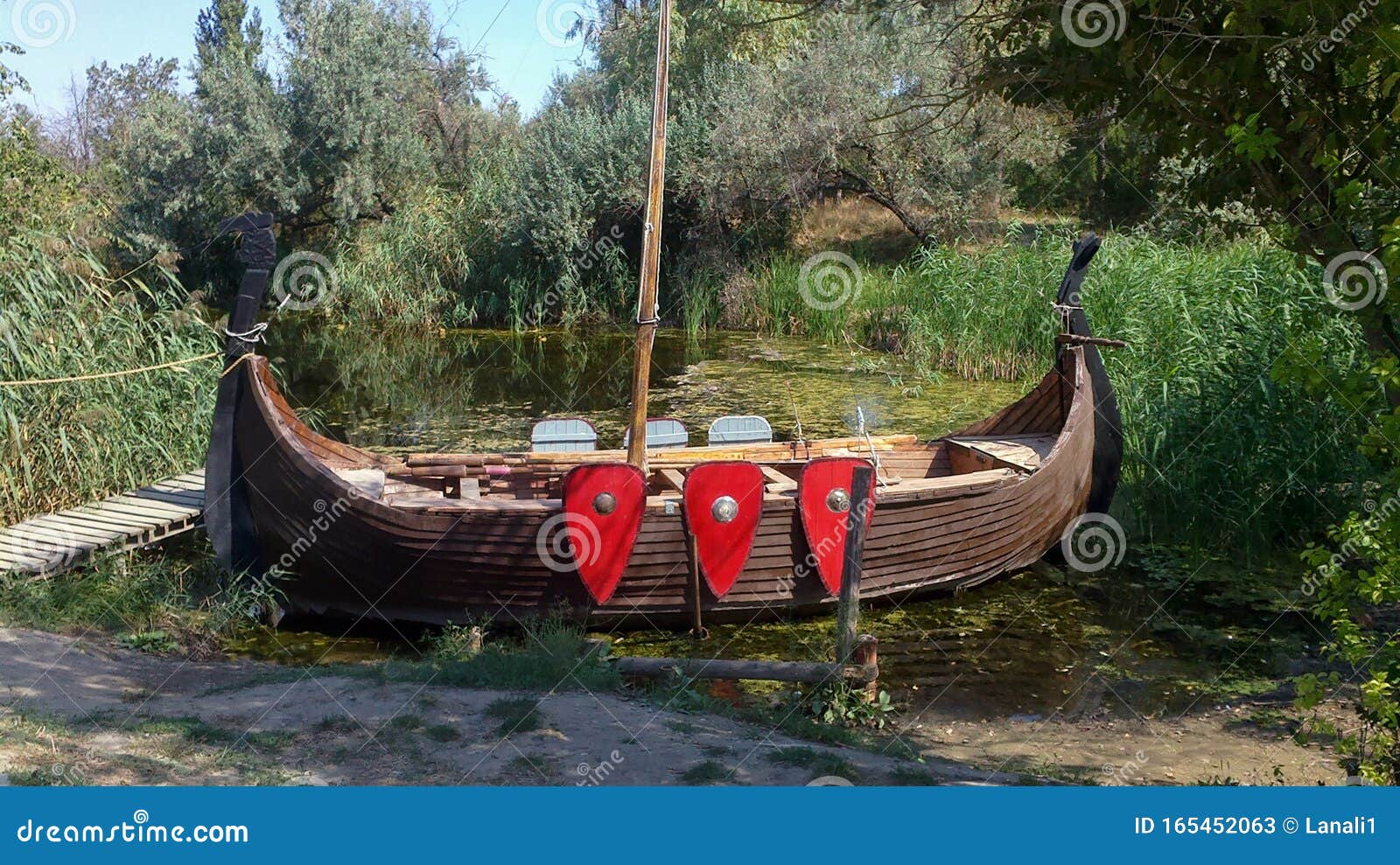 Viking Ship. Sailing Boat. Picturesque Marina for a Fairy Tale Boat. a ...