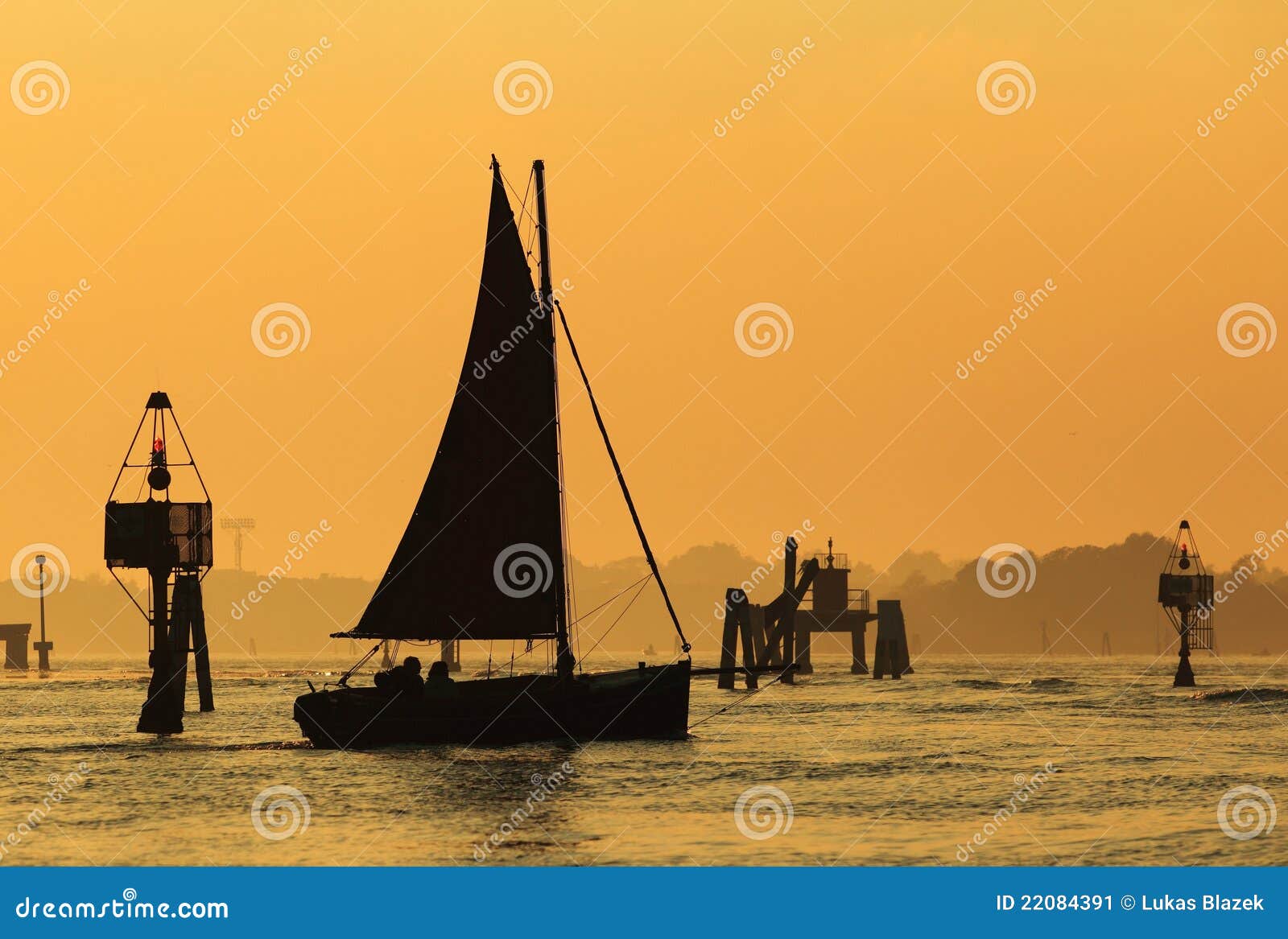 Sailing Boat in Venetian Lagoon Stock Image - Image of venice, sail ...