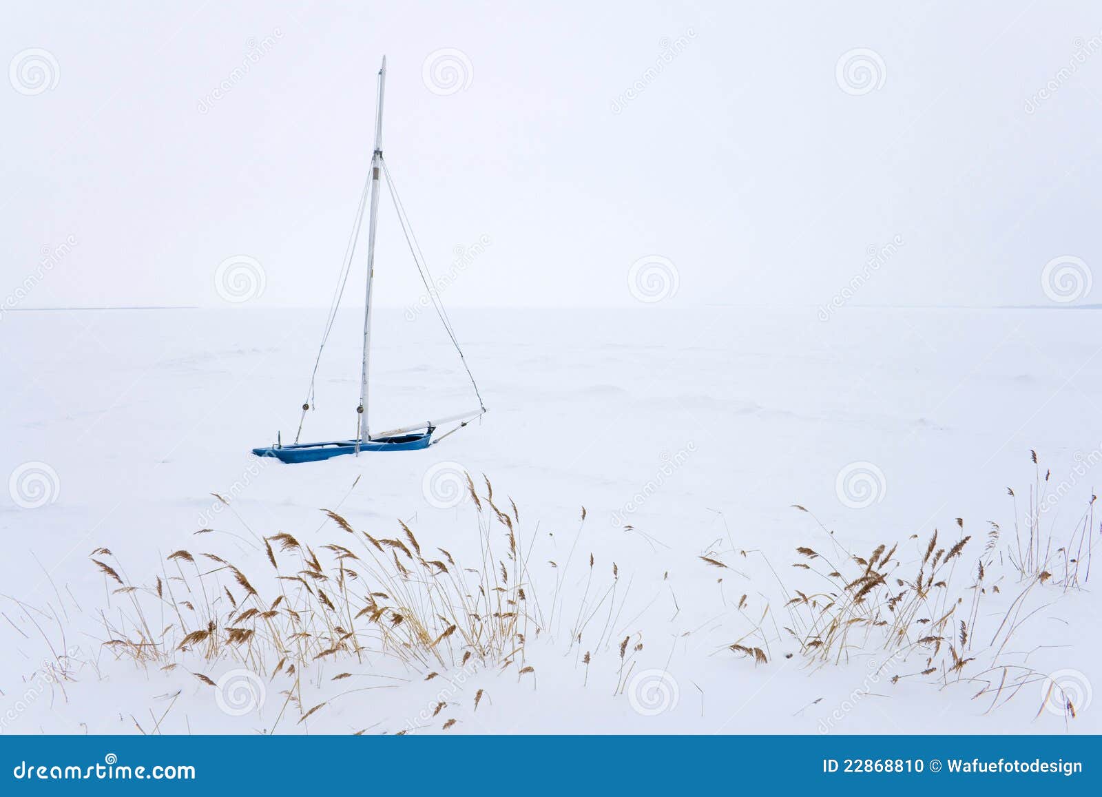Sailing Boat in Winter stock photo. Image of sailing - 22868810