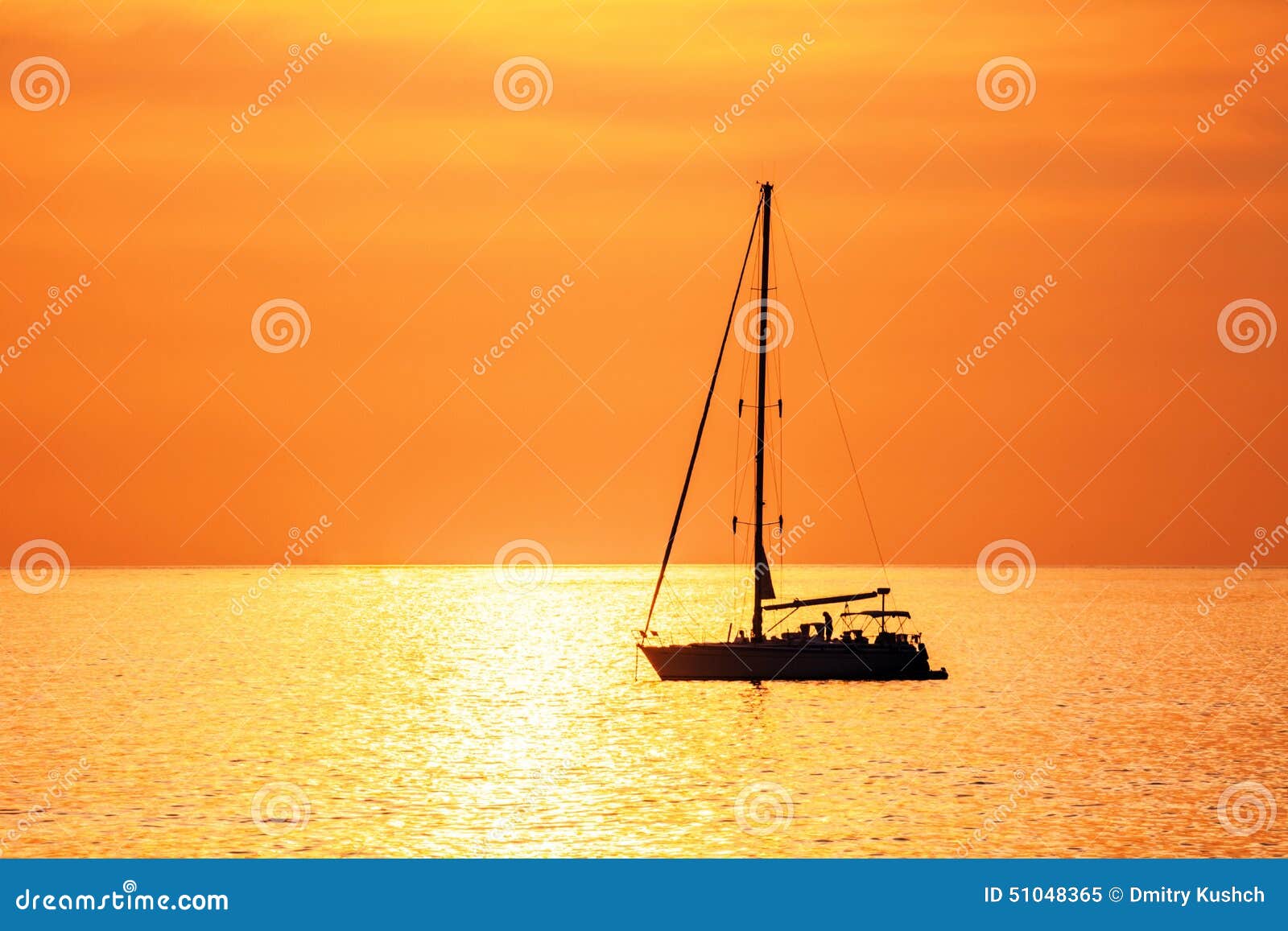 Sailing Boats on a Background of a Beautiful Sunset Stock Image - Image ...