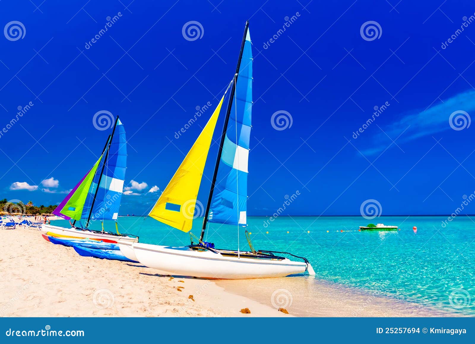 Sailing Boats on a Cuba Beach Stock Photo - Image of scenic, shore ...
