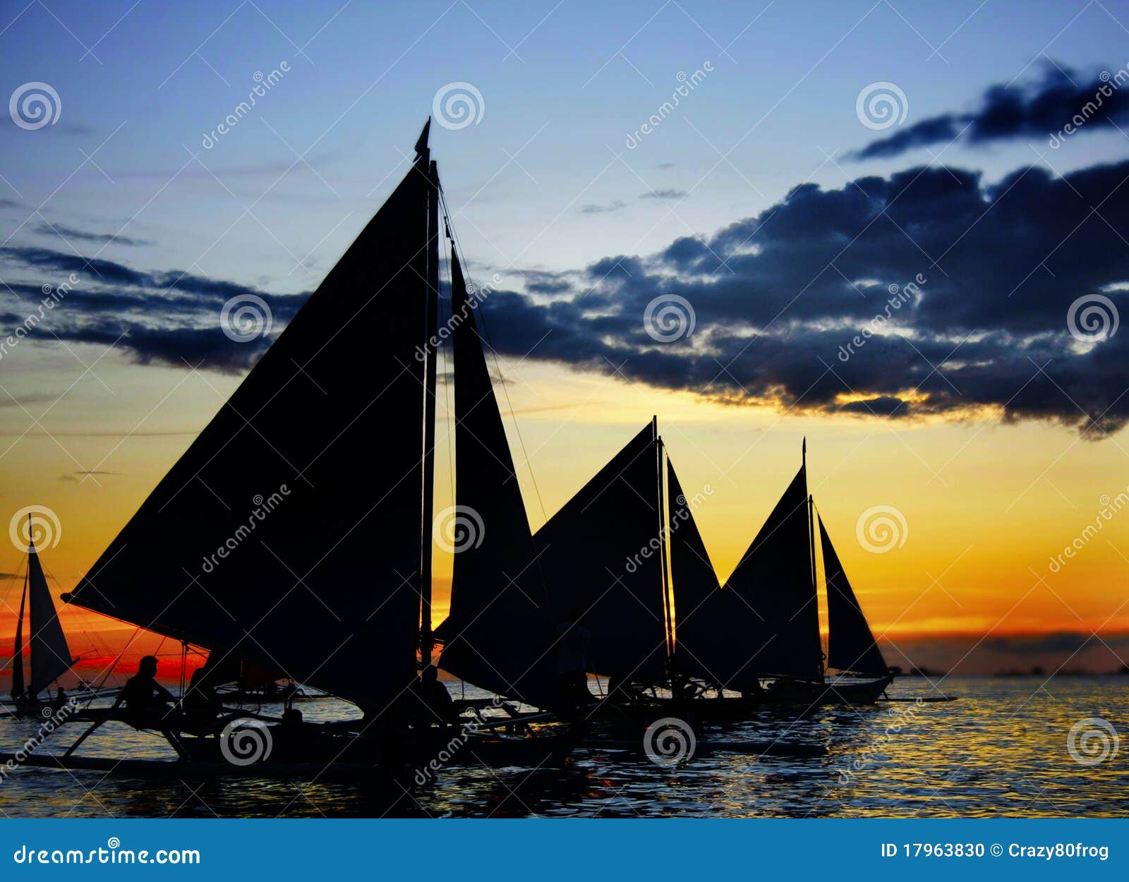 Sailing boats at sunset stock photo. Image of ocean, tranquil - 17963830