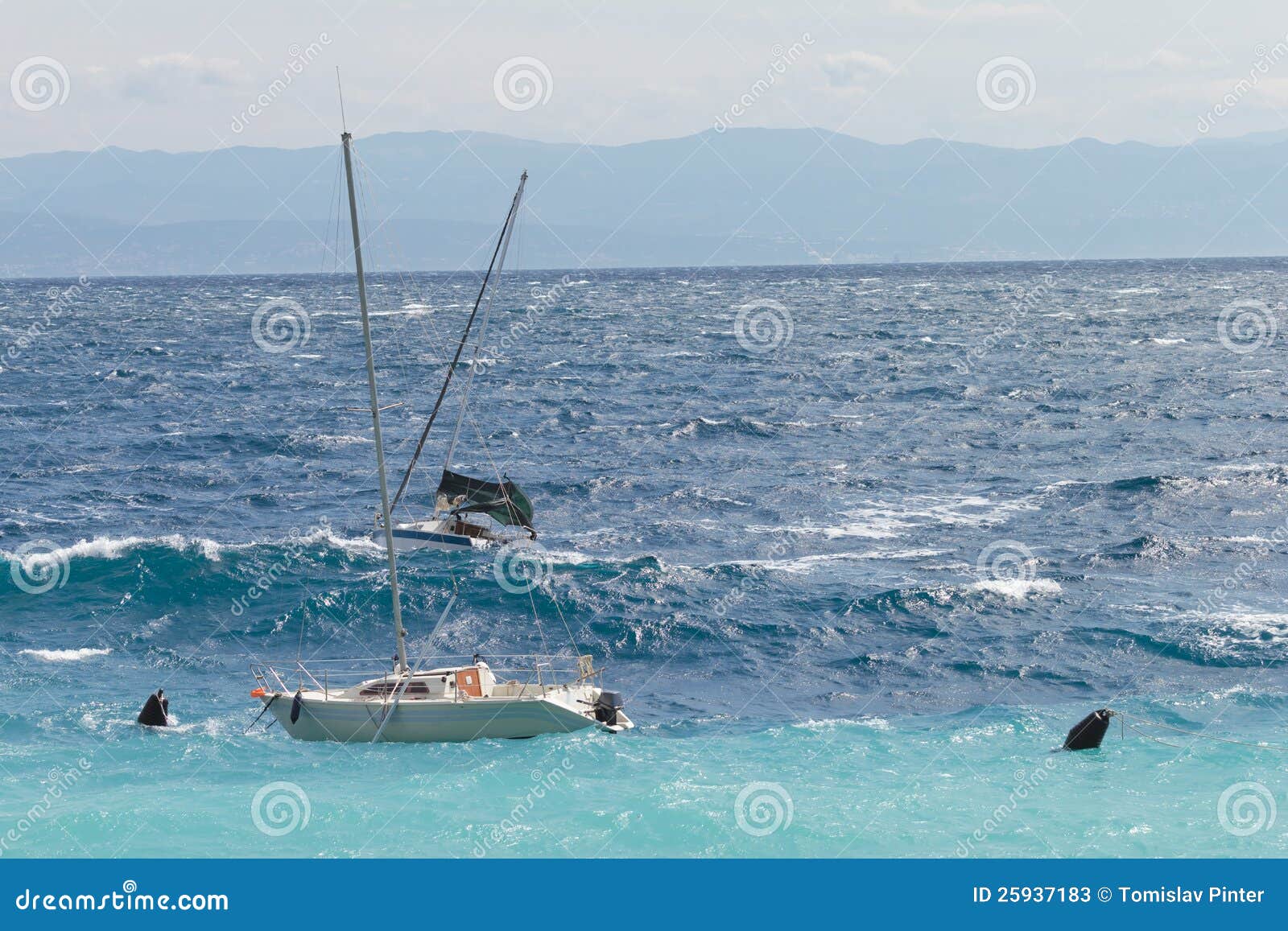 Sailing boats on waves stock image. Image of splashing - 25937183
