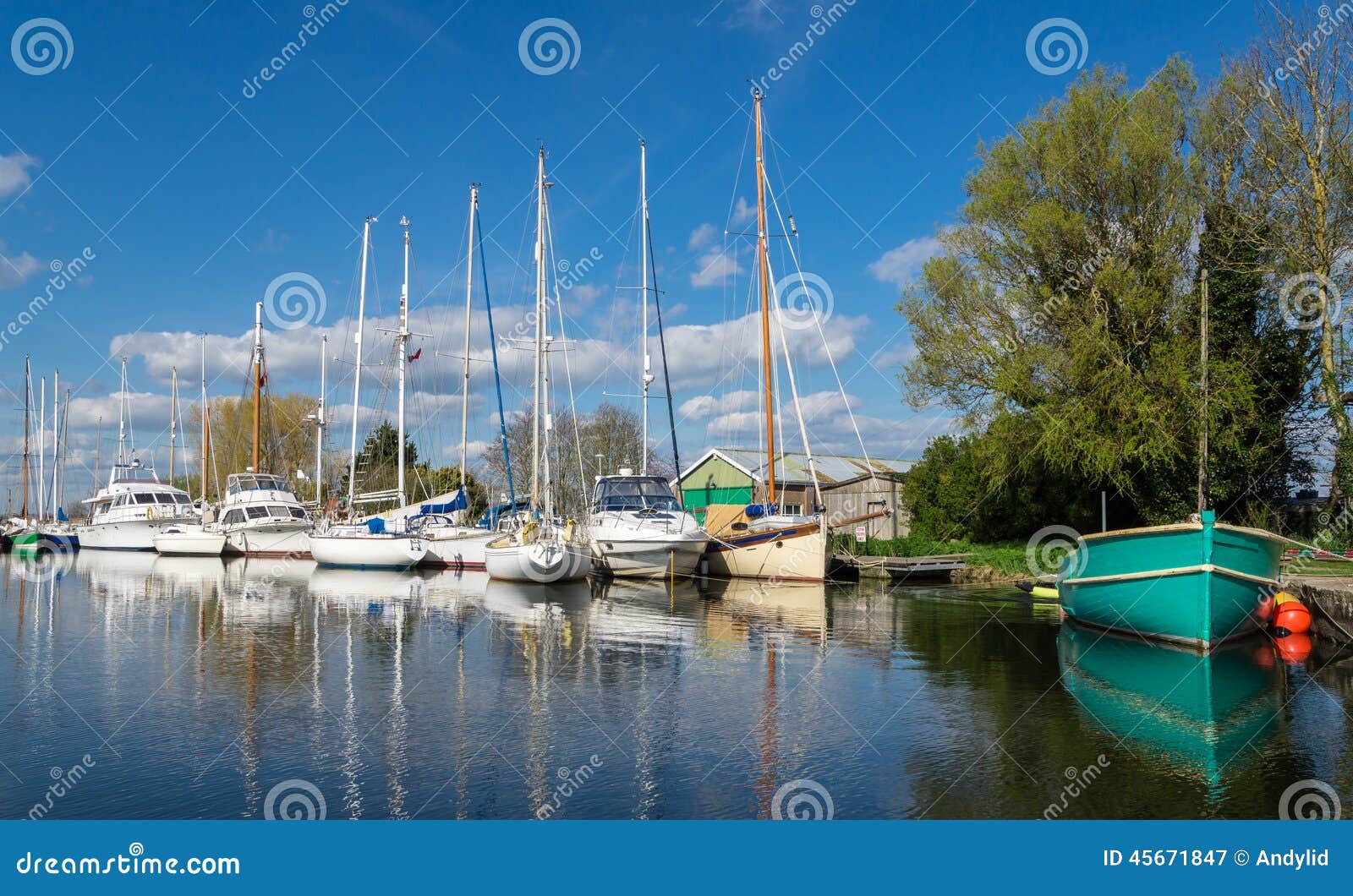 Exeter Canal stock image. Image of boating, england, boats - 45671847
