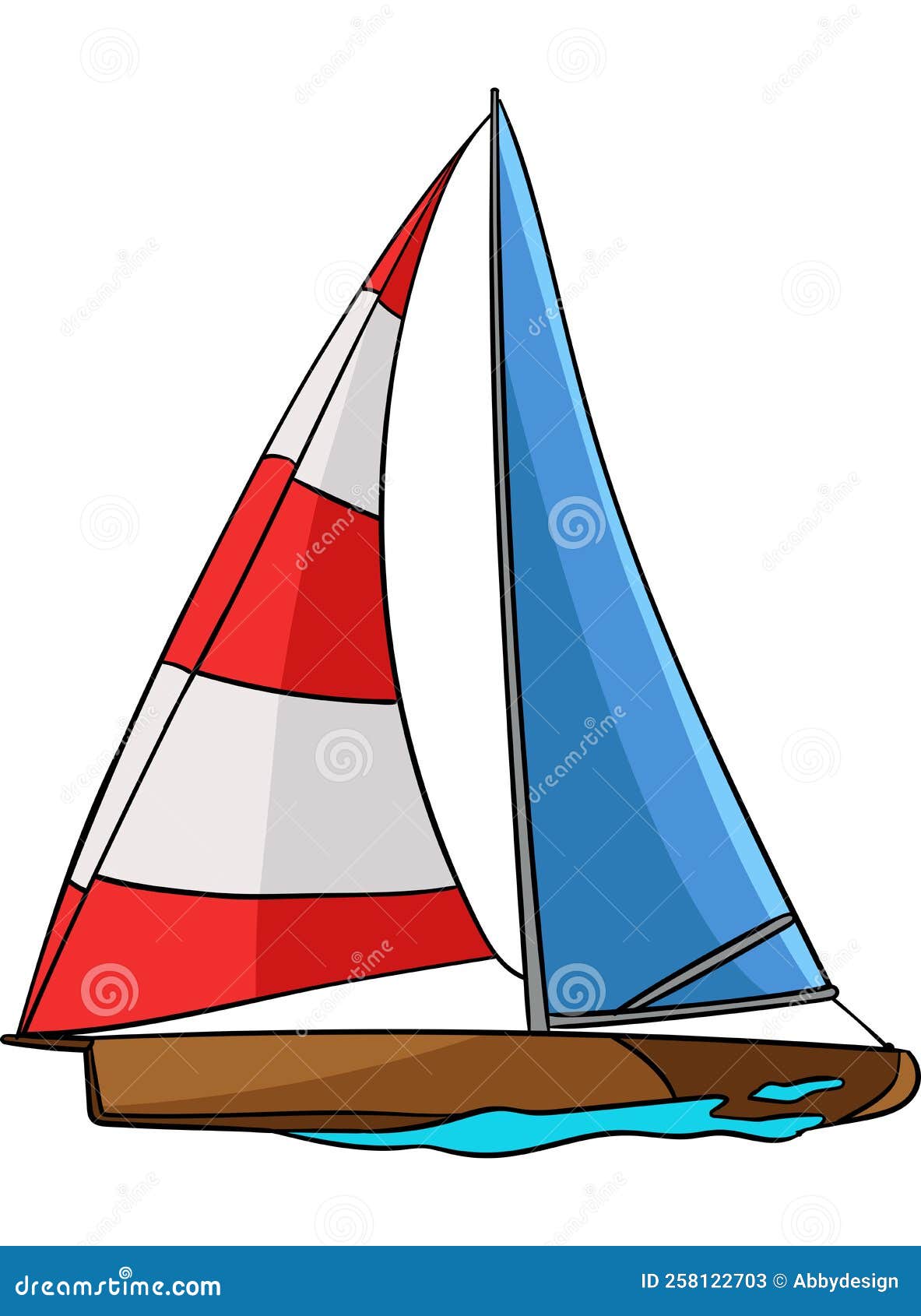 Sailing Cartoon Colored Clipart Illustration Stock Vector ...