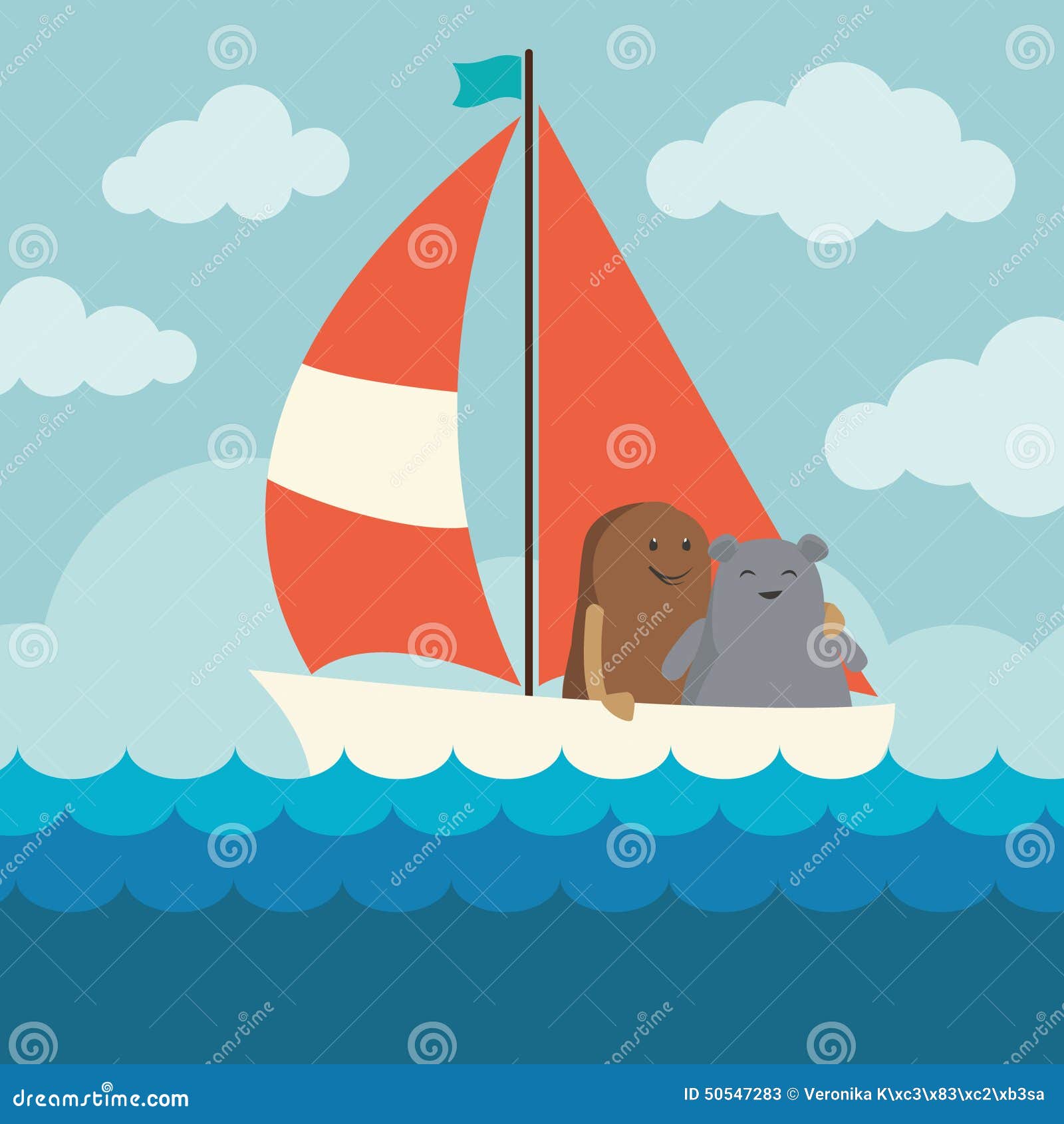 Sailing cartoon figures stock vector. Illustration of sailboat - 50547283