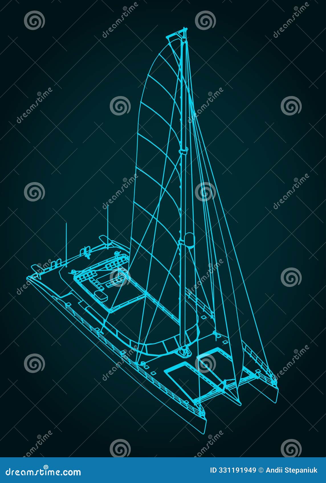 Sailing Catamaran Ship And Boat Symbol Cartoon Vector | CartoonDealer ...