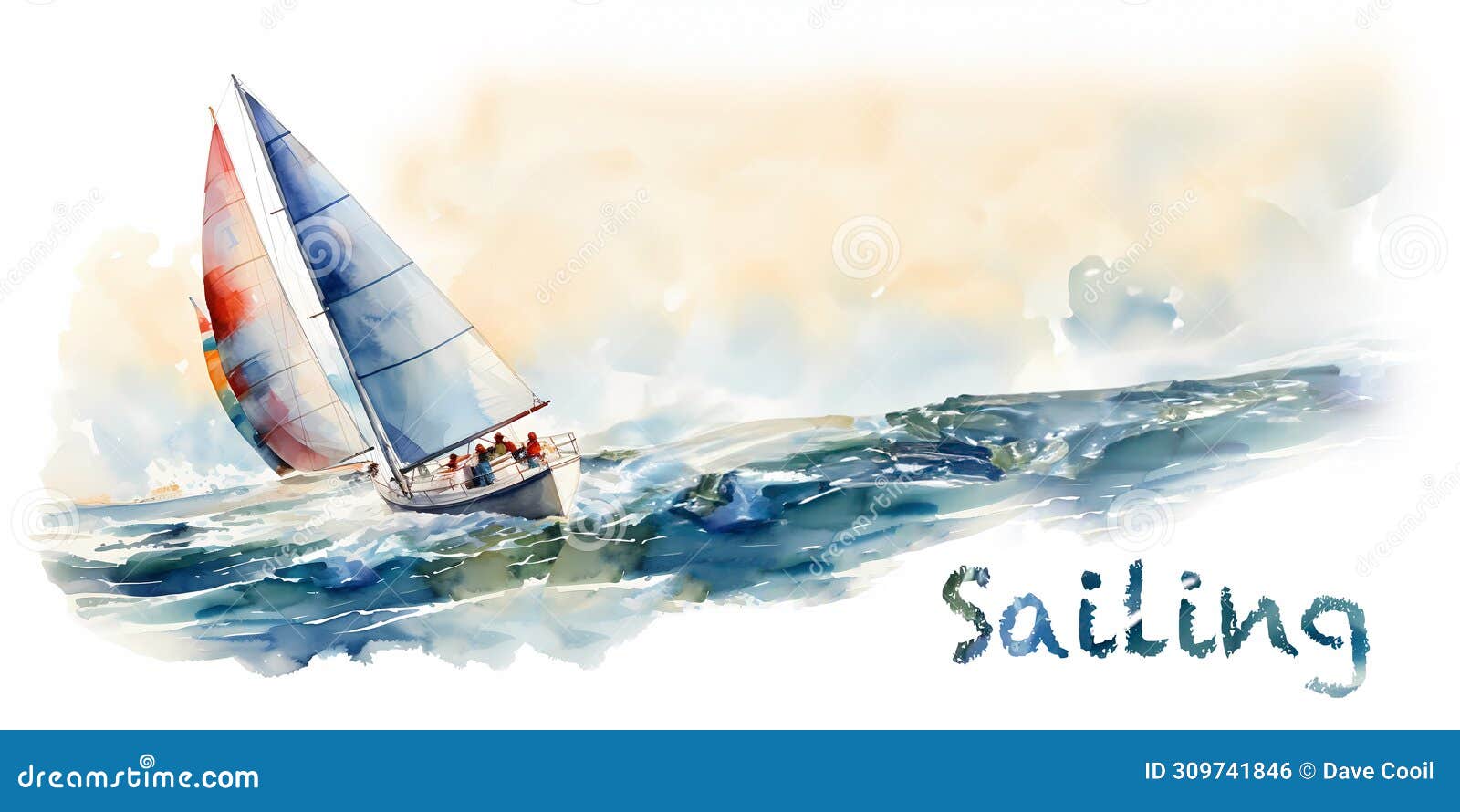 SAILING - Colourful Watercolour Web Banner for Olympic Sailing Stock ...