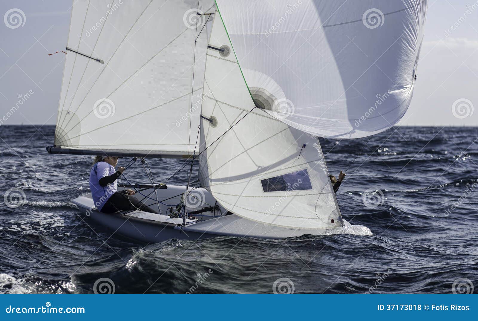 Sailing 420-19 editorial stock photo. Image of downwind - 37173018
