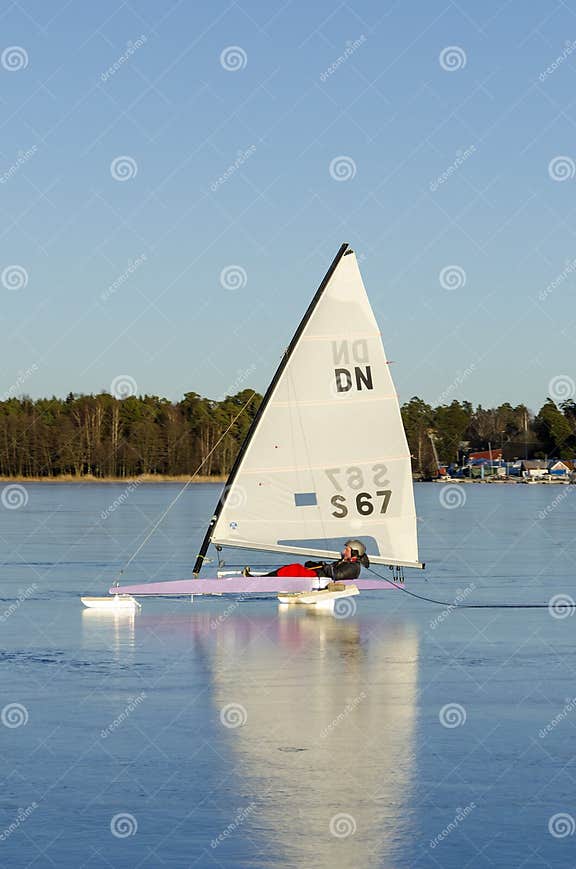 Sailing DN iceboat editorial image. Image of archipelago - 29677360