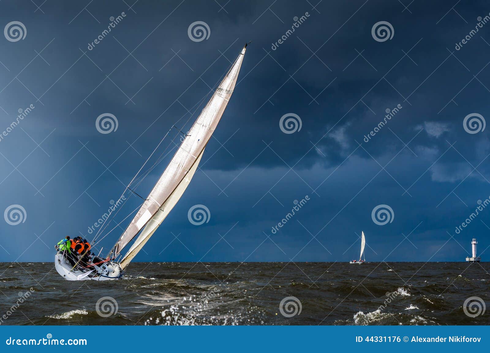 Sailing in a gale stock photo. Image of sail, mast, sailing - 44331176