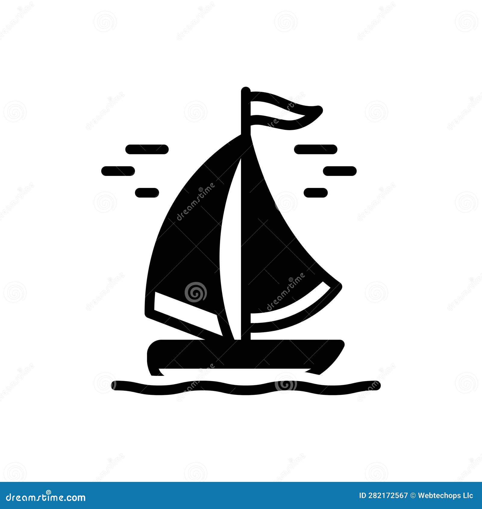 Black Solid Icon for Sailing, Ship and Service Stock Illustration ...