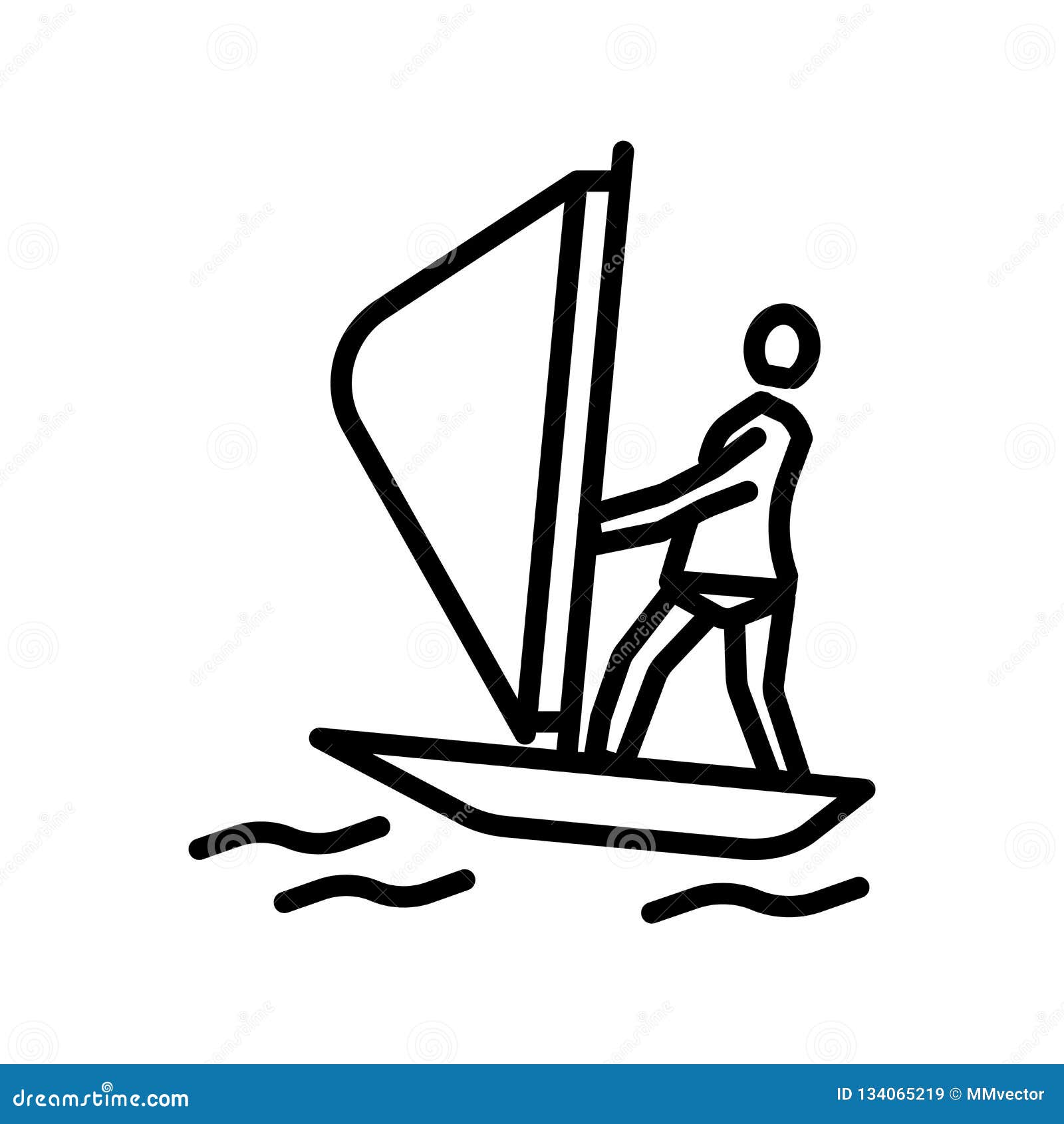 Sailing Icon Vector Isolated on White Background, Sailing Sign , Linear ...