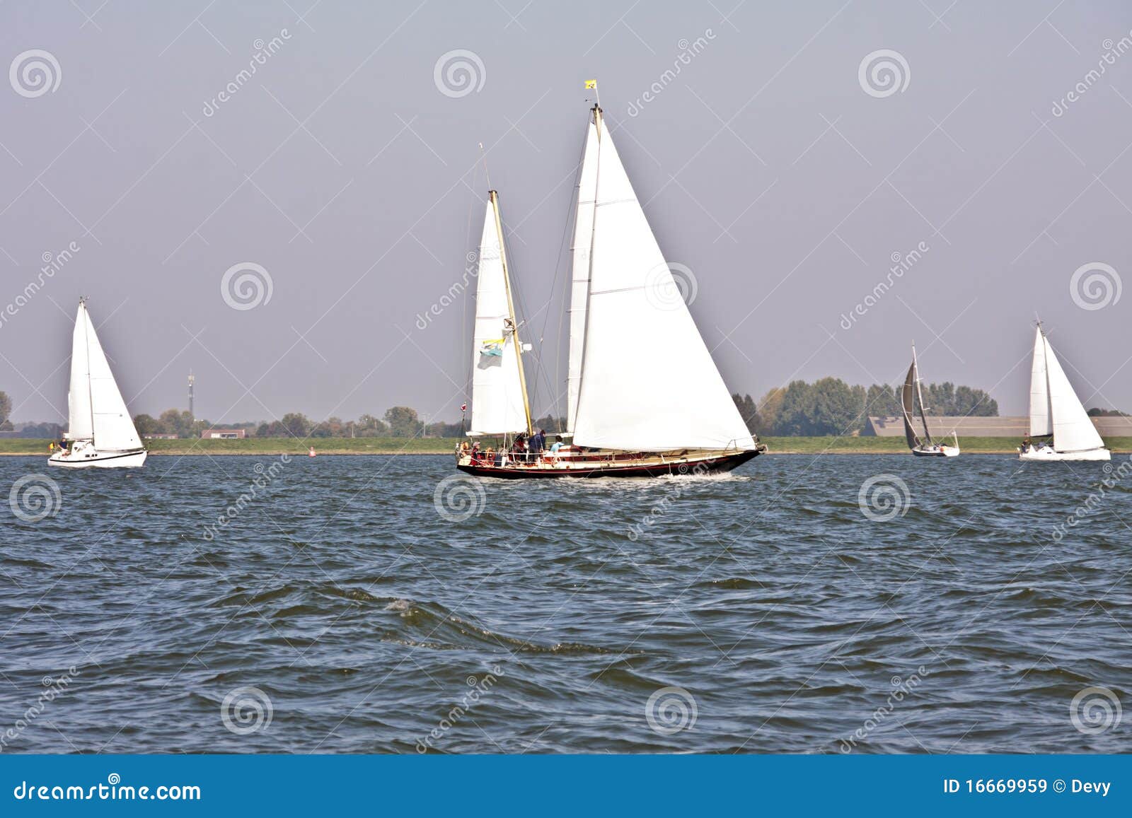 Sailing on the IJsselmeer in the Netherlands Stock Image - Image of ...