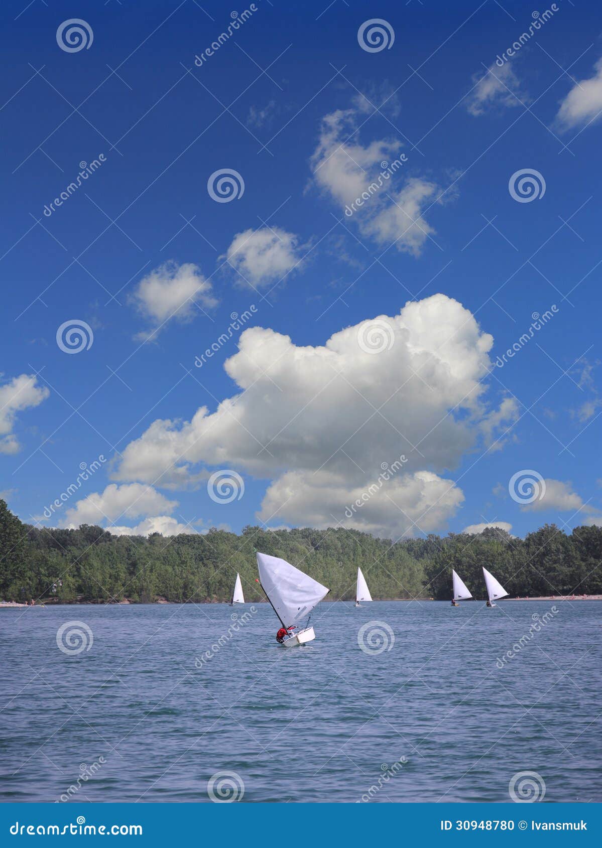 Sailing on the lake stock photo. Image of sailor, sail - 30948780