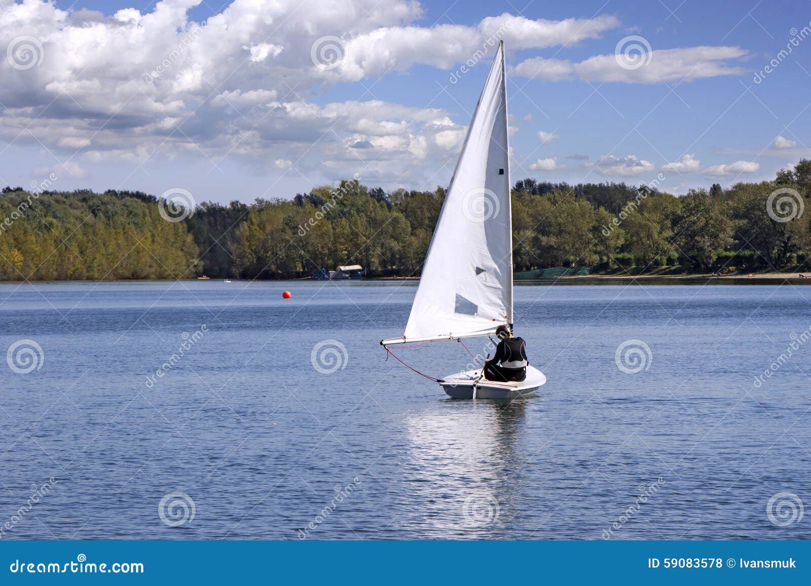 Sailing on the lake stock photo. Image of sailor, small - 59083578