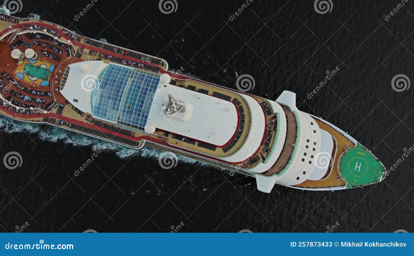 Sailing Cruise Ship Aerial Top View Stock Video - Video of leisure ...