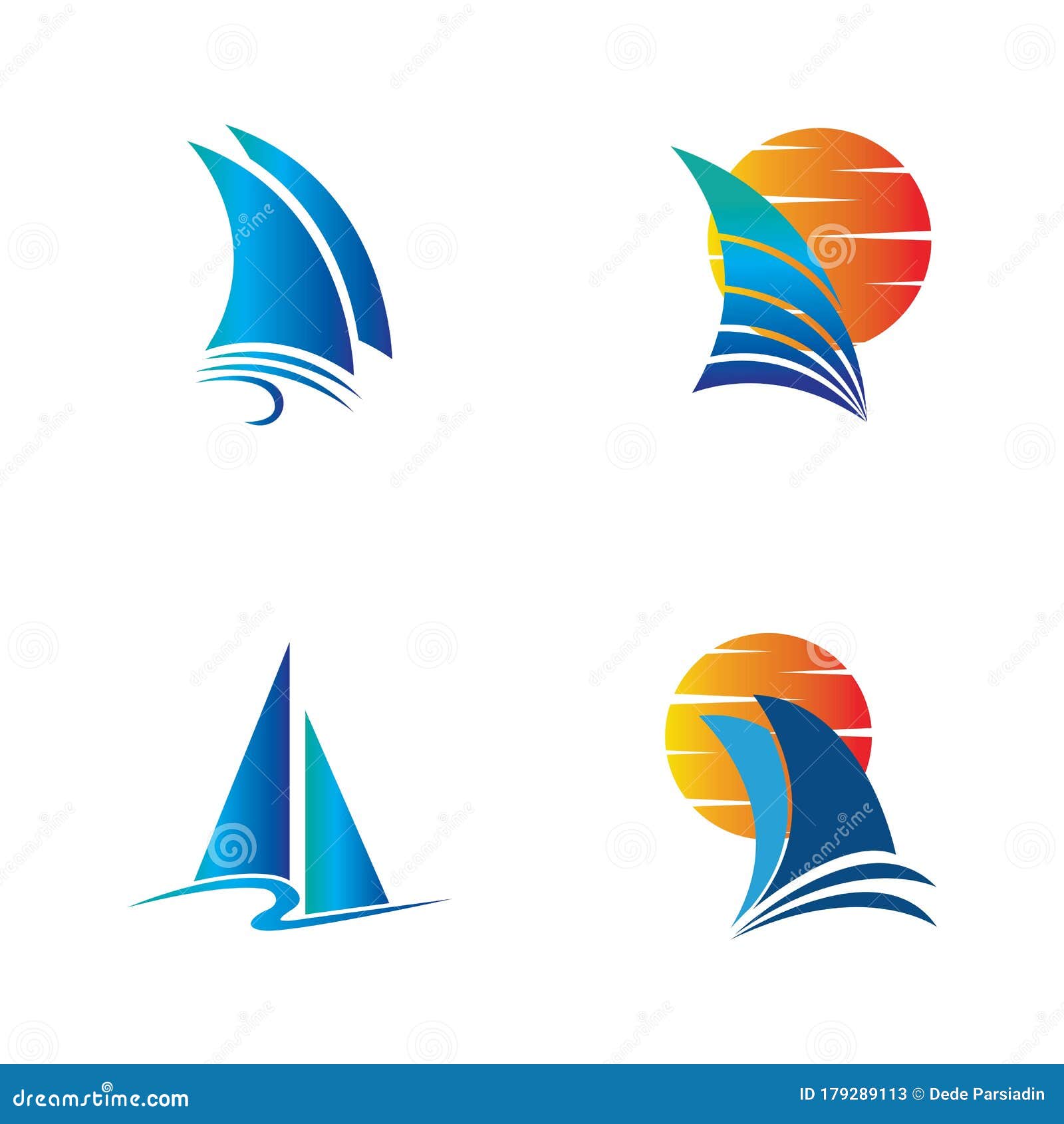Sailing Logo Vector Icon Concept Illustration Design Template Stock ...
